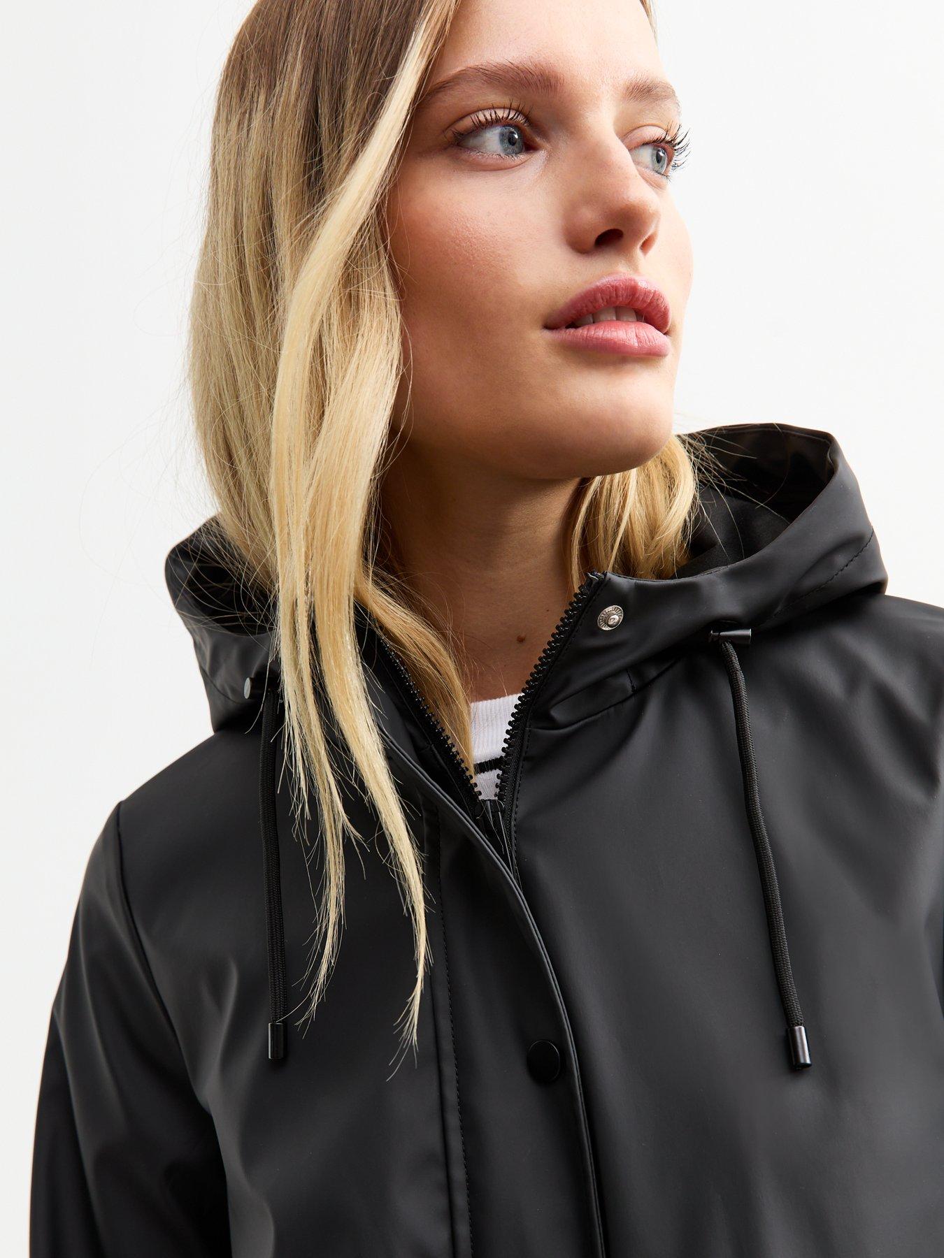 New Look Black Unlined Shower Resistant Rain Coat | Littlewoods