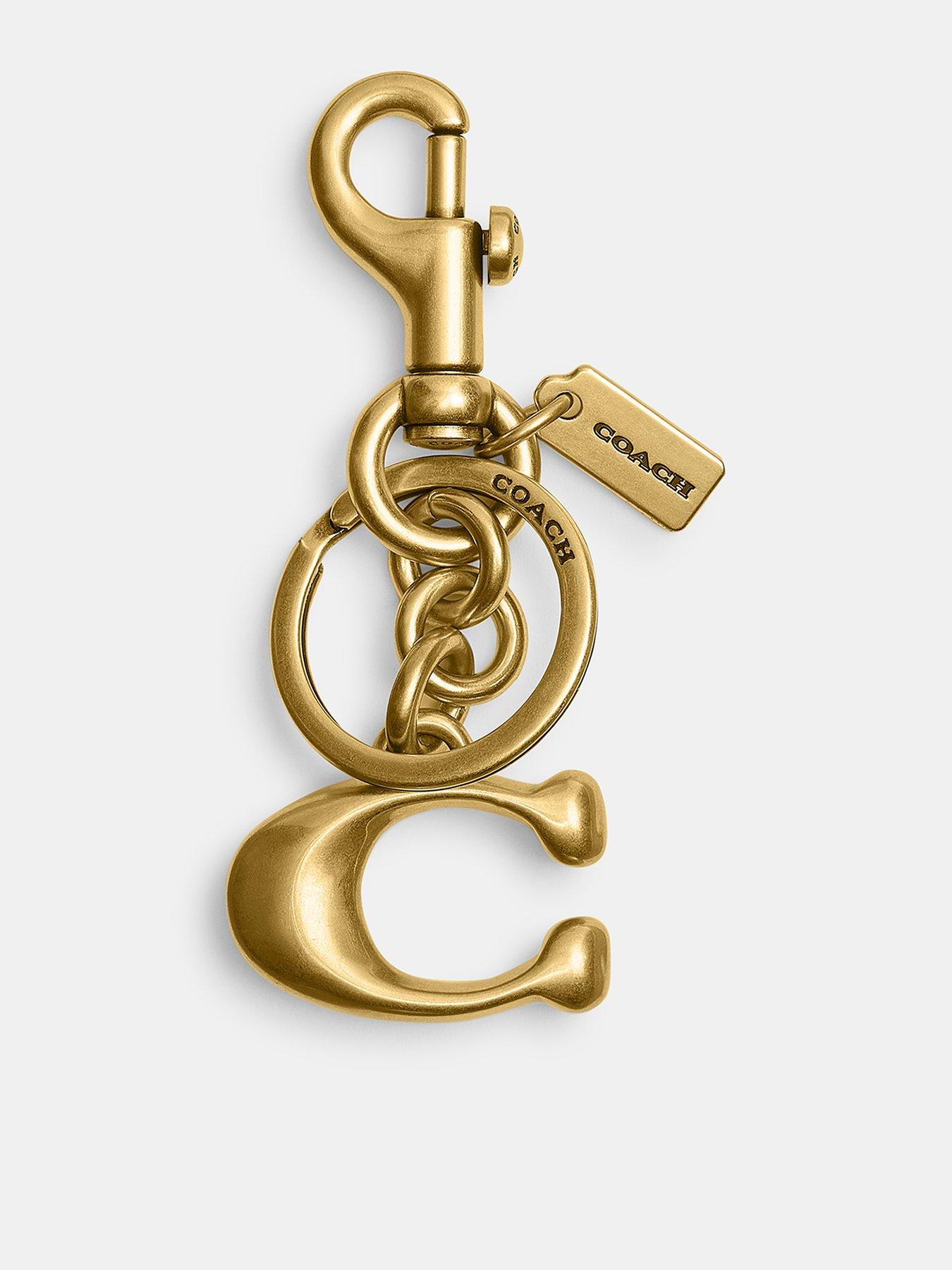 COACH C Logo Bag Charm - Gold | Littlewoods