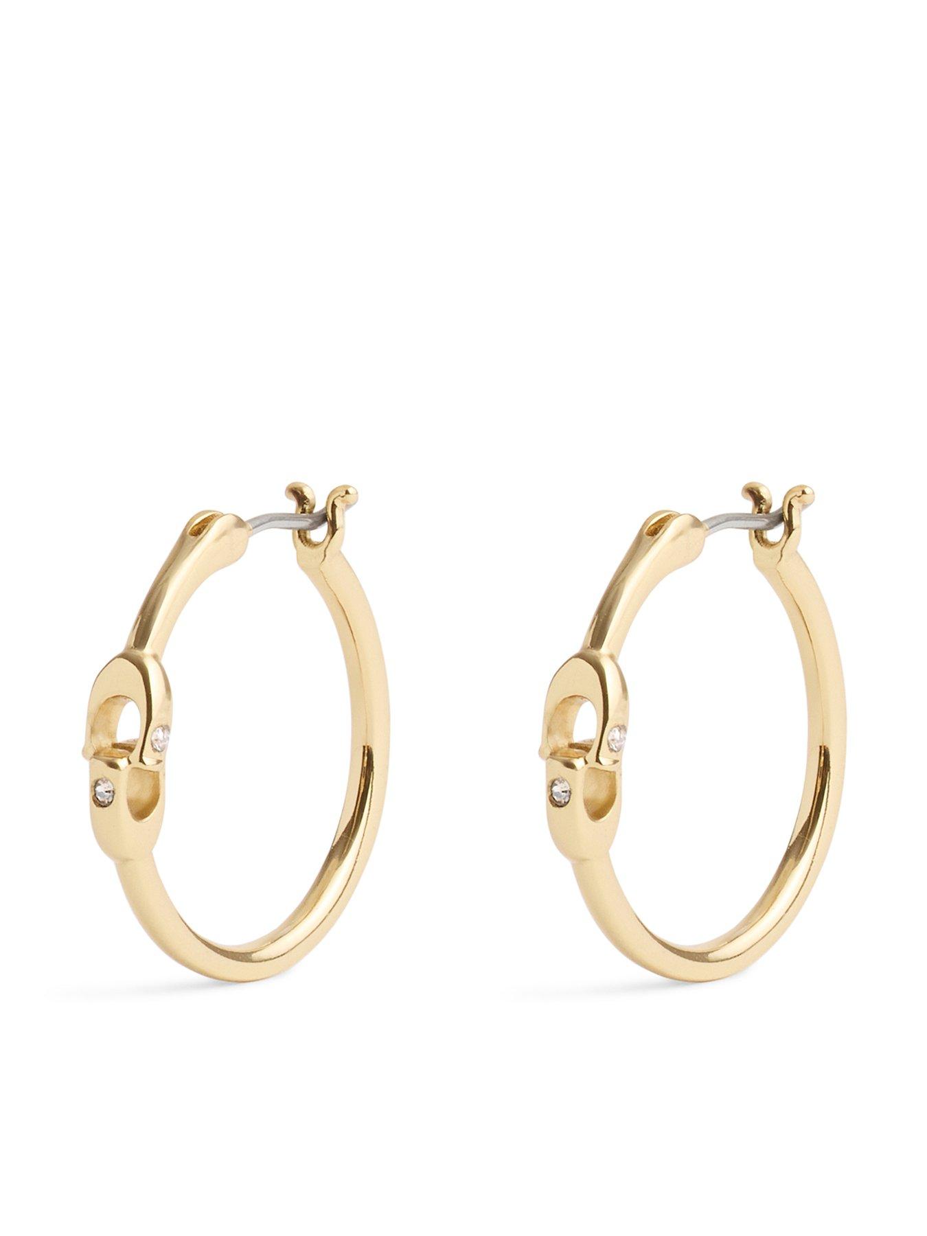 COACH Signature Hoop Earrings | littlewoods.com