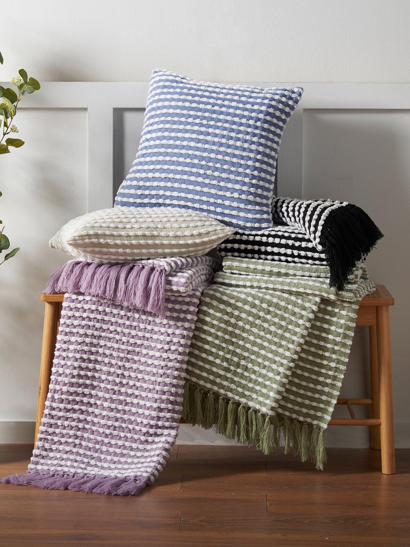 Catherine Lansfield Stab Stitch Throw | Littlewoods