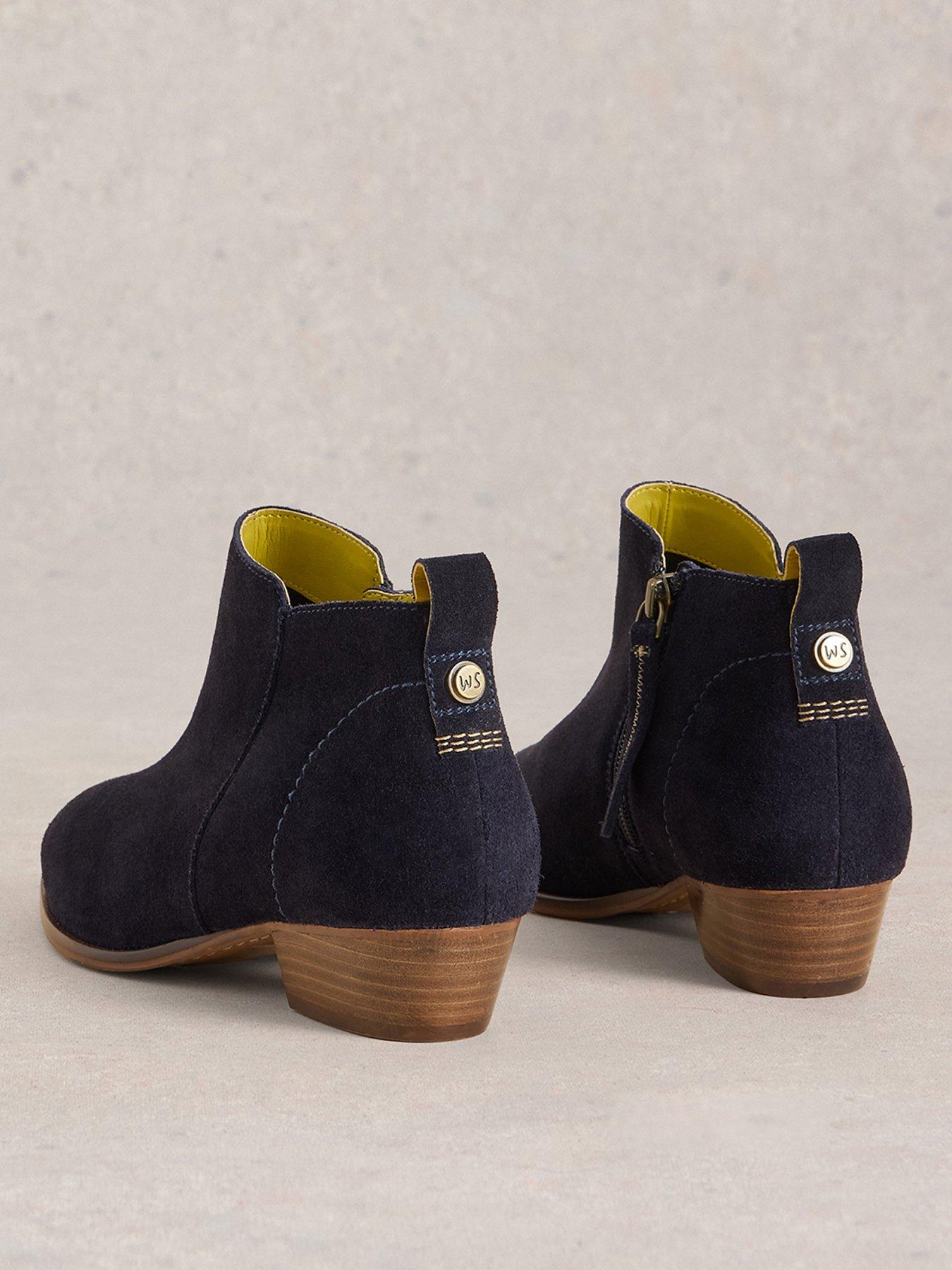 White Stuff Wide Fit Suede Ankle Boot - Navy | Littlewoods