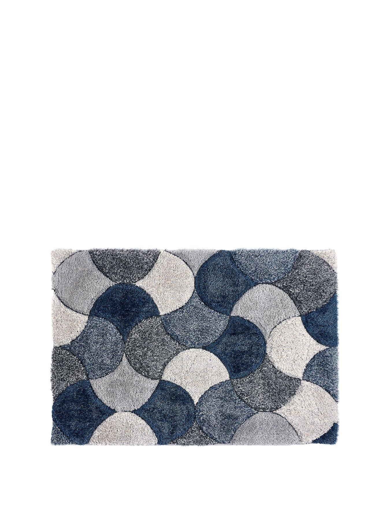 Very Home Premium 3d Scallop Shaggy Navy Rug | Littlewoods
