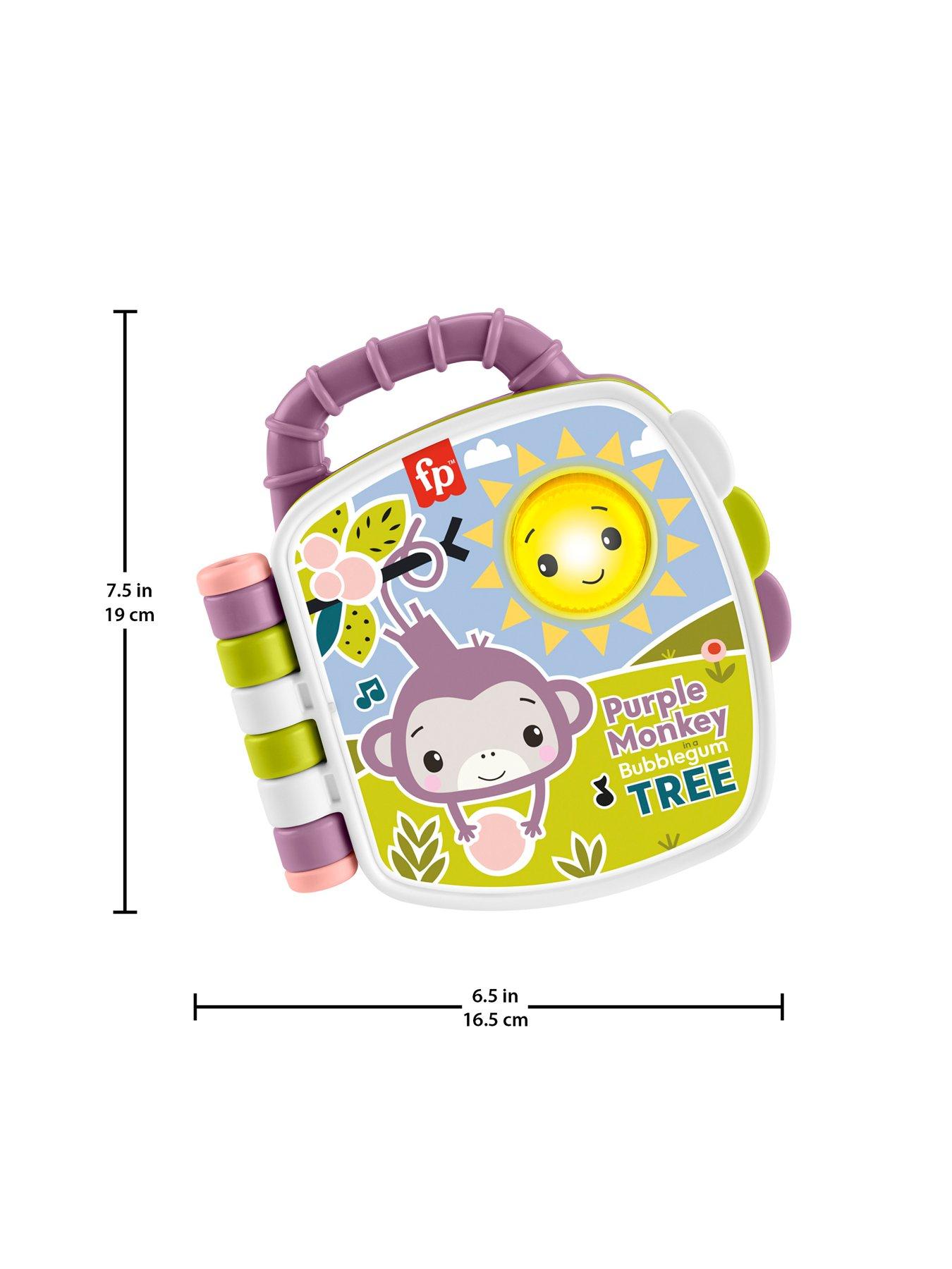 Fisher-Price Purple Monkey Musical Storybook Toy for Baby & Toddler ...