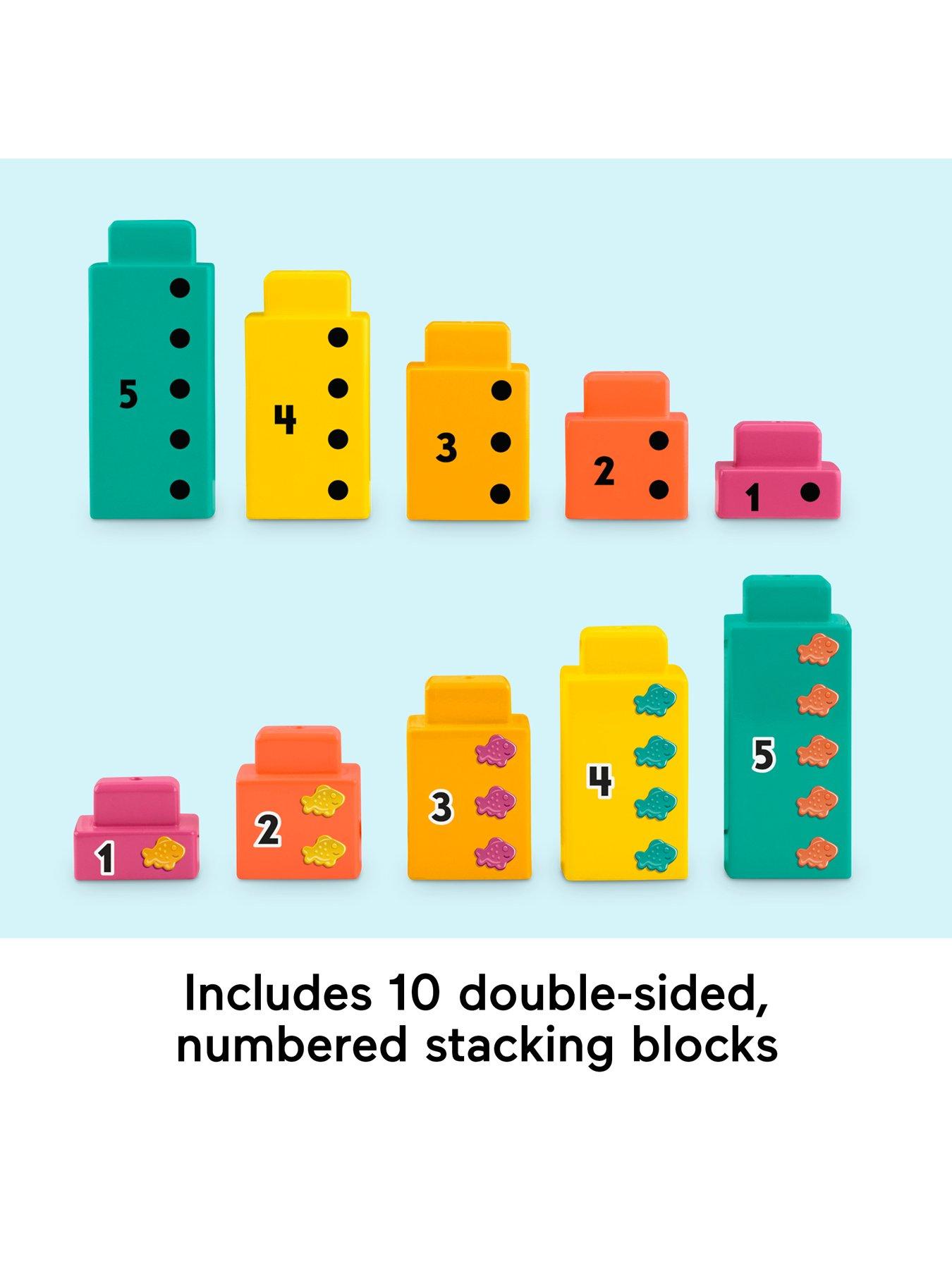 Fisher-Price Adding Alligator Educational Toy with 10 Stacking Blocks for Preschool Kids ...