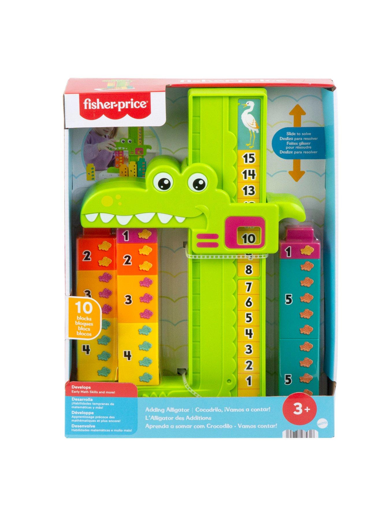 Fisher-Price Adding Alligator Educational Toy with 10 Stacking Blocks ...