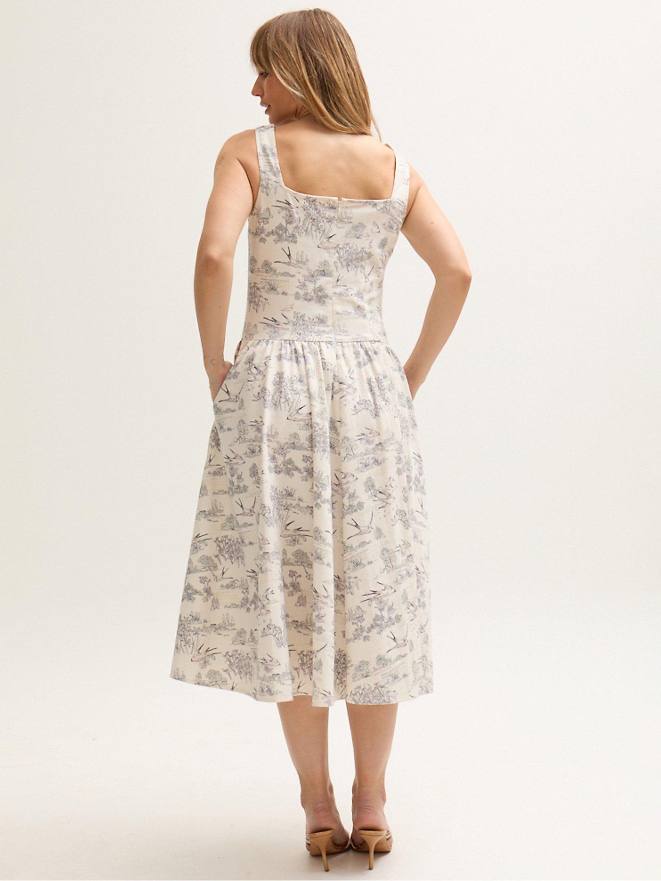Lily & Lionel Hayley Midi Dress - White - Beige | Littlewoods