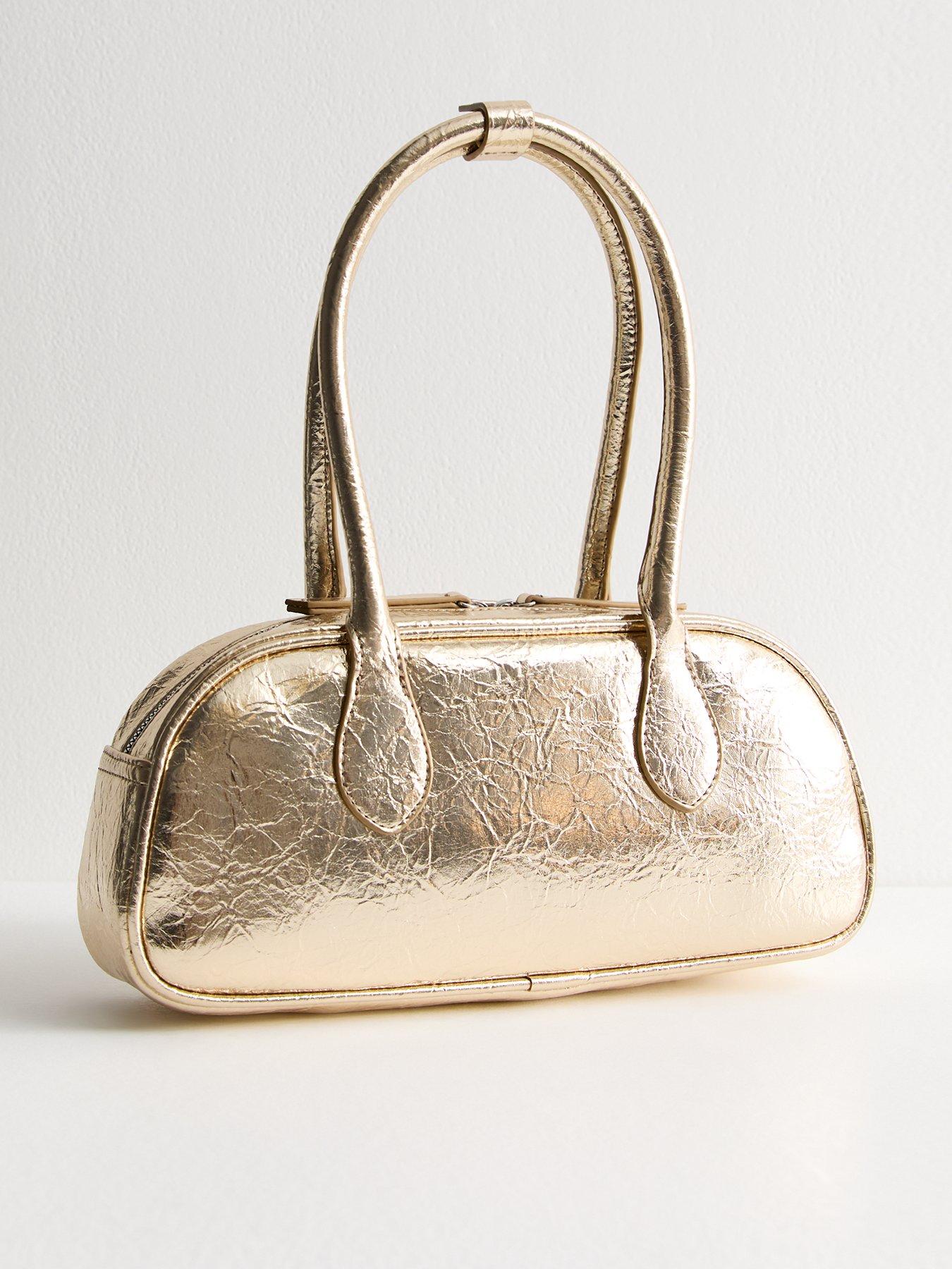 New Look Gold Faux Leather Top Handle Bowling Bag | littlewoods.com