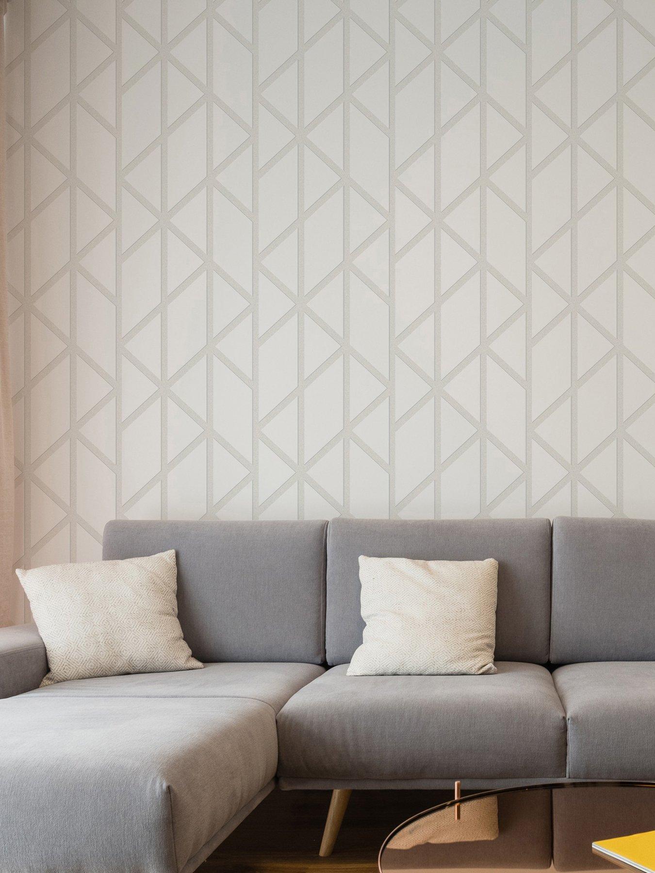Superfresco Easy Geo Panel - White Wallpaper | Littlewoods