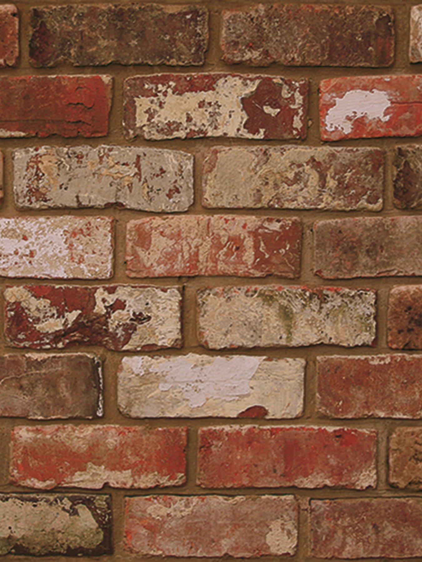 Fresco Brick Wall - Red Wallpaper | Littlewoods