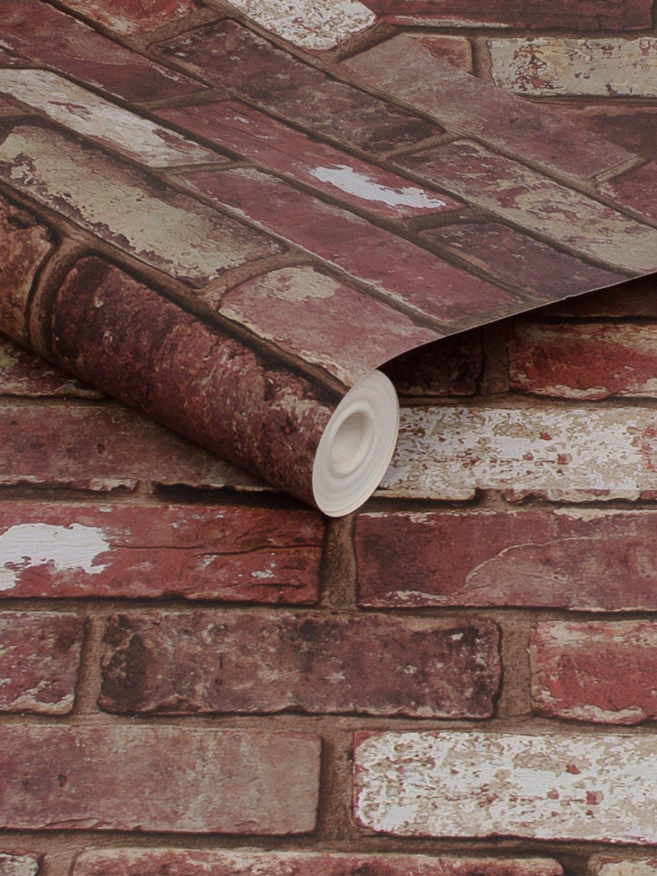 Fresco Brick Wall - Red Wallpaper | Littlewoods