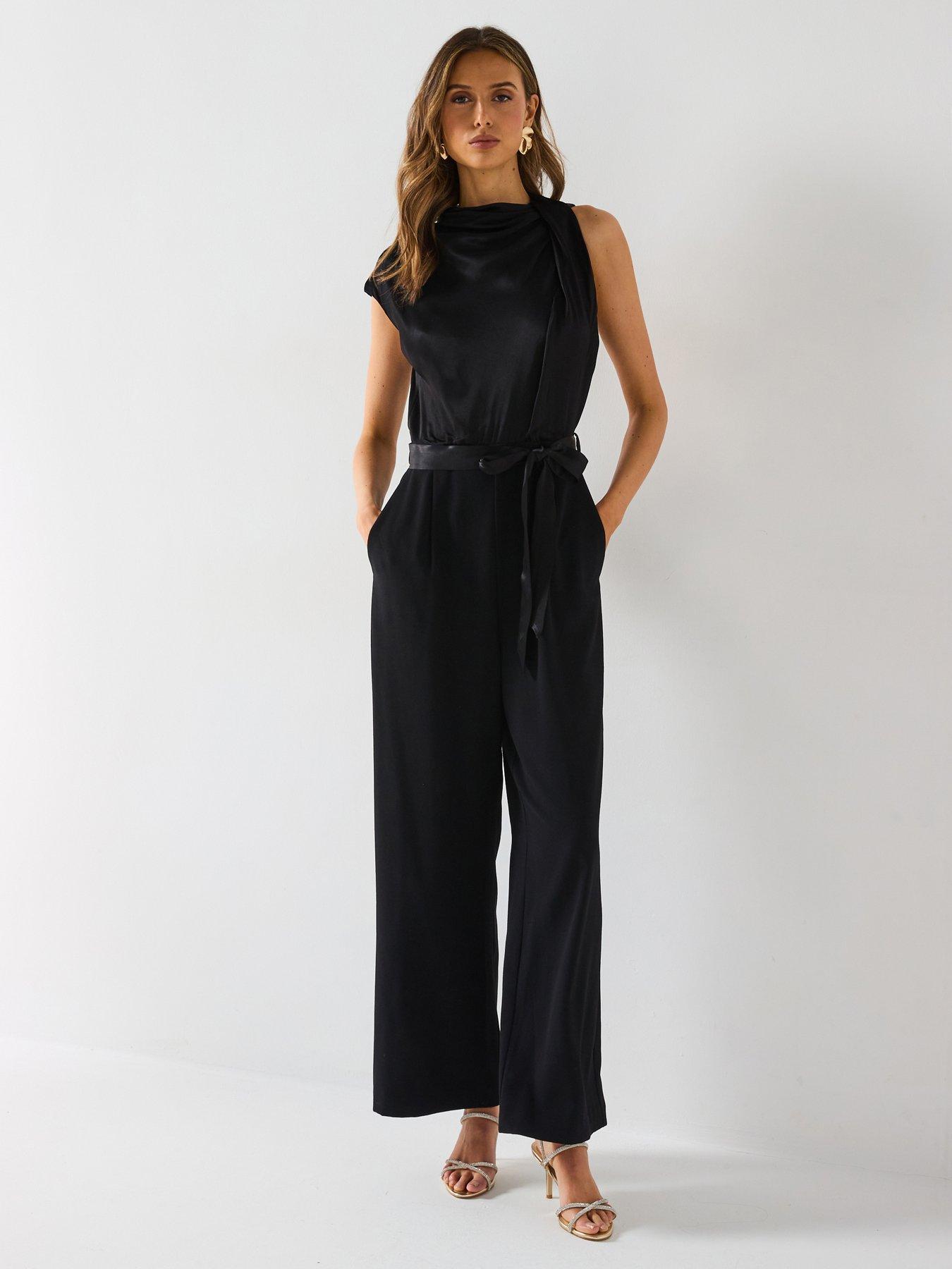 Forever New Sienna Satin Jumpsuit - Black | Littlewoods