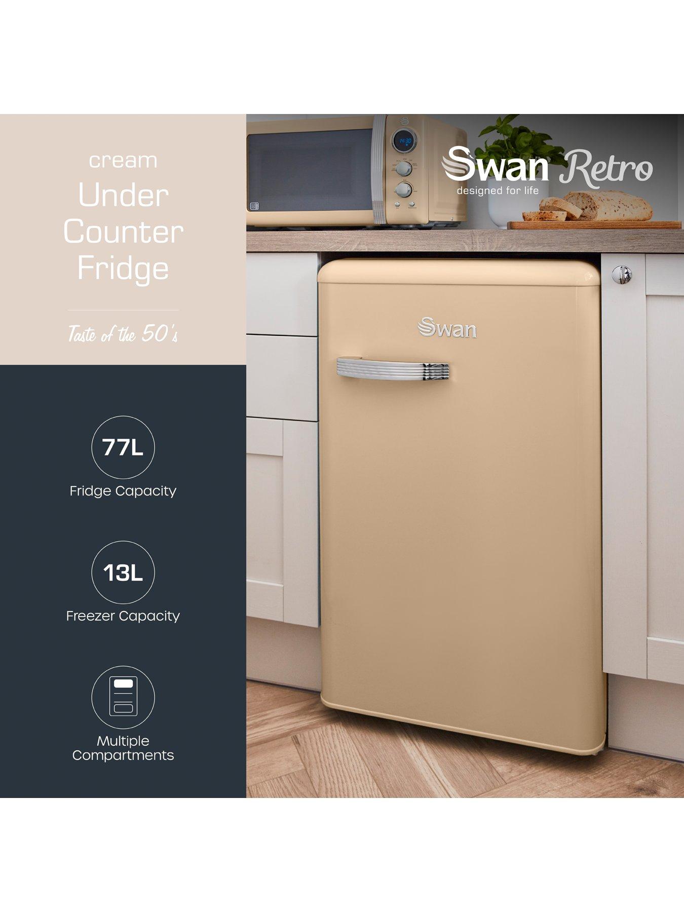 Swan SR11035CNE Retro Cream Undercounter Fridge 90L | Littlewoods