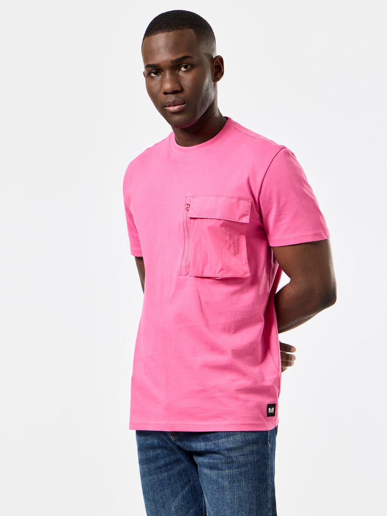 Weekend Offender Takaji Overlay Pocket Tee - Pink | Littlewoods