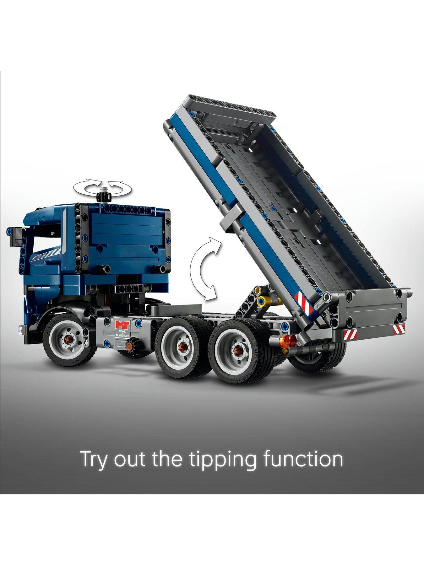LEGO Technic Tipping Dump Truck Toy, Blue Construction Vehicle Set ...