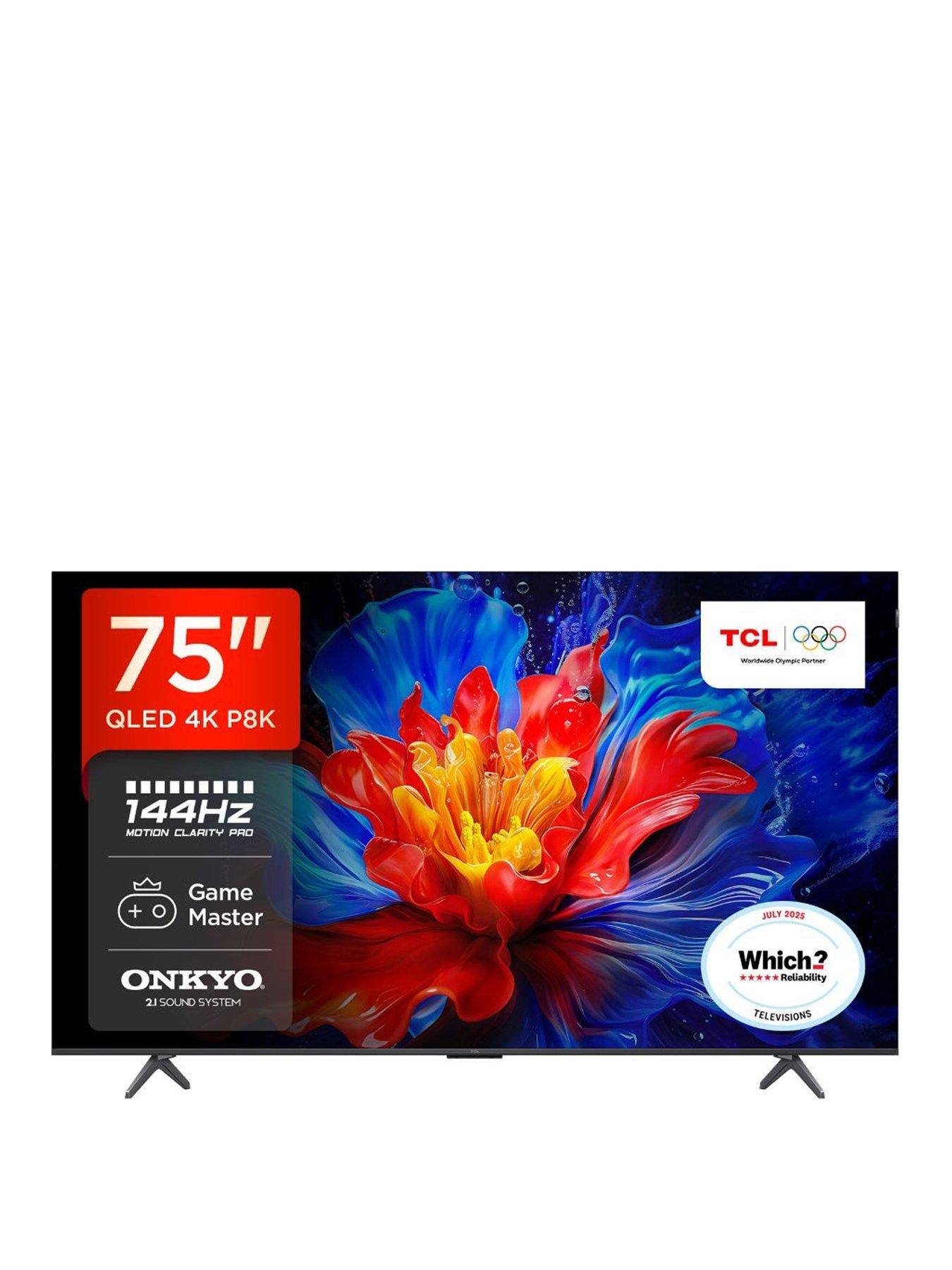 TCL 75P8K-UK 75-inch, QLED, 4K HDR Pro, 144HZ, Google Smart TV ...