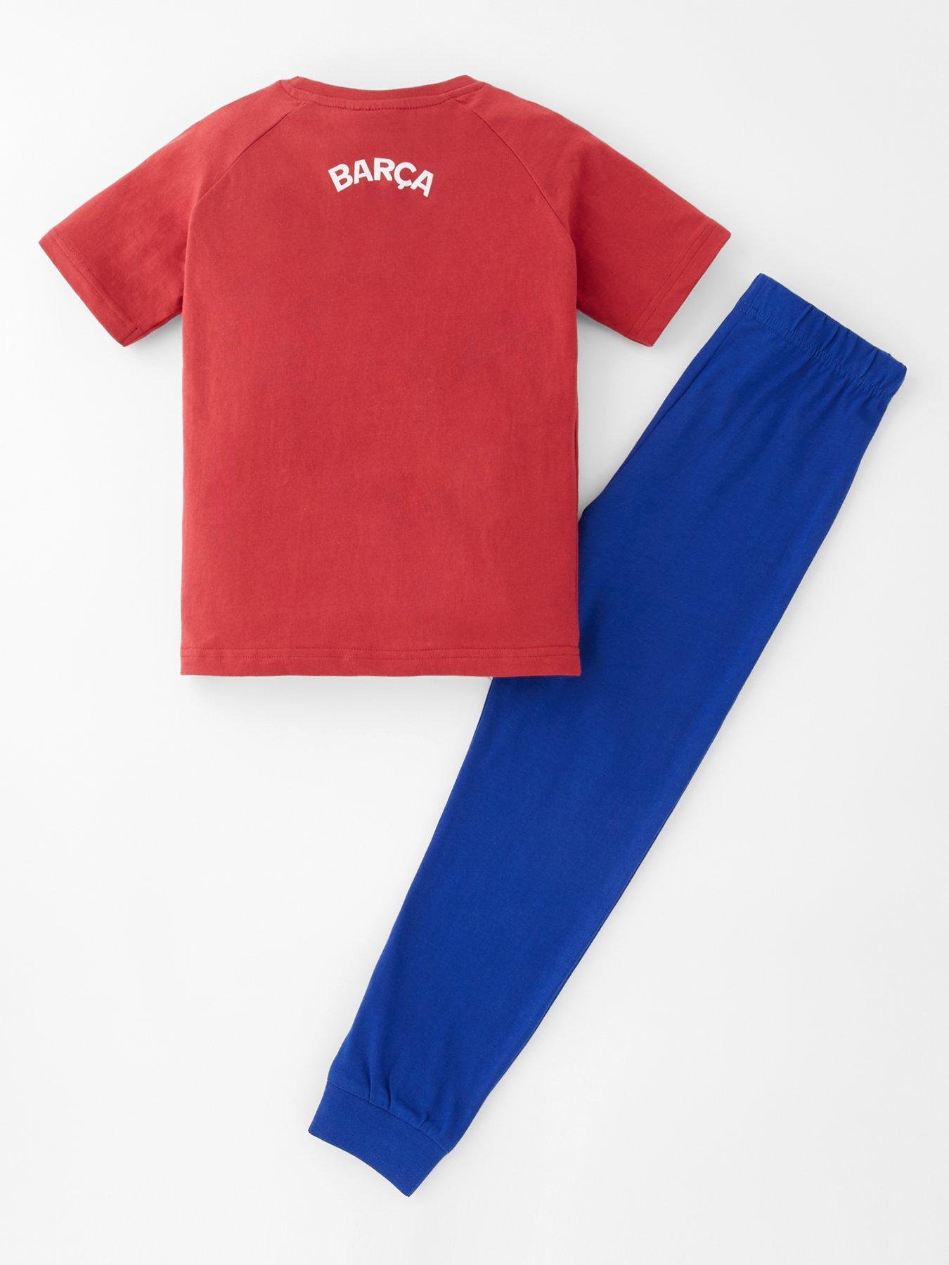 The Very Collection FC Barcelona Football Short Sleeve Pyjamas - Red ...