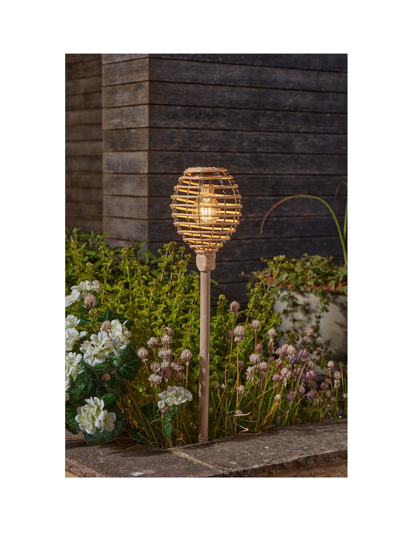 Smart Solar Lumina Rattan Stake Light Pair | Littlewoods