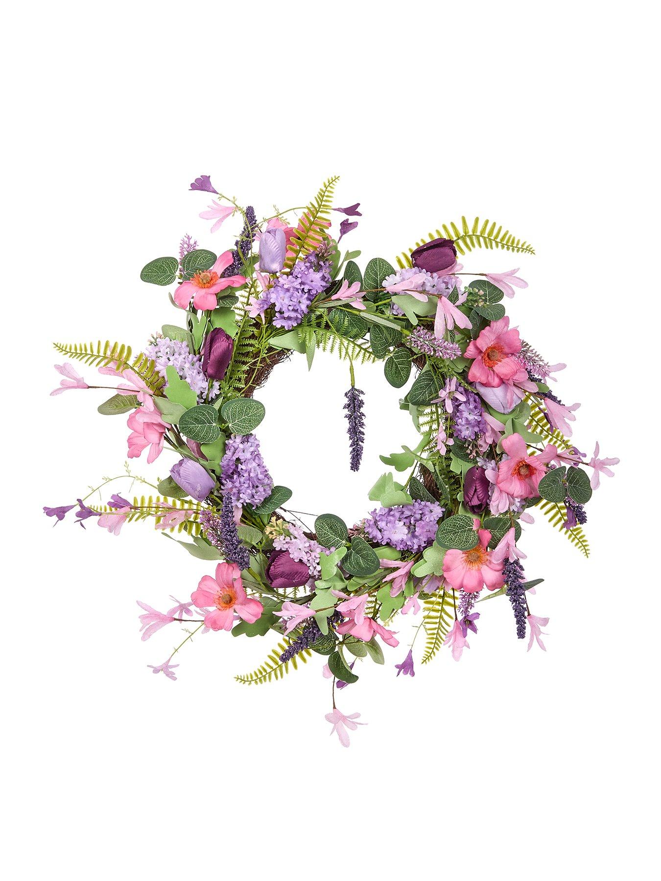 Smart Garden Lilac Floral Wreath | Littlewoods