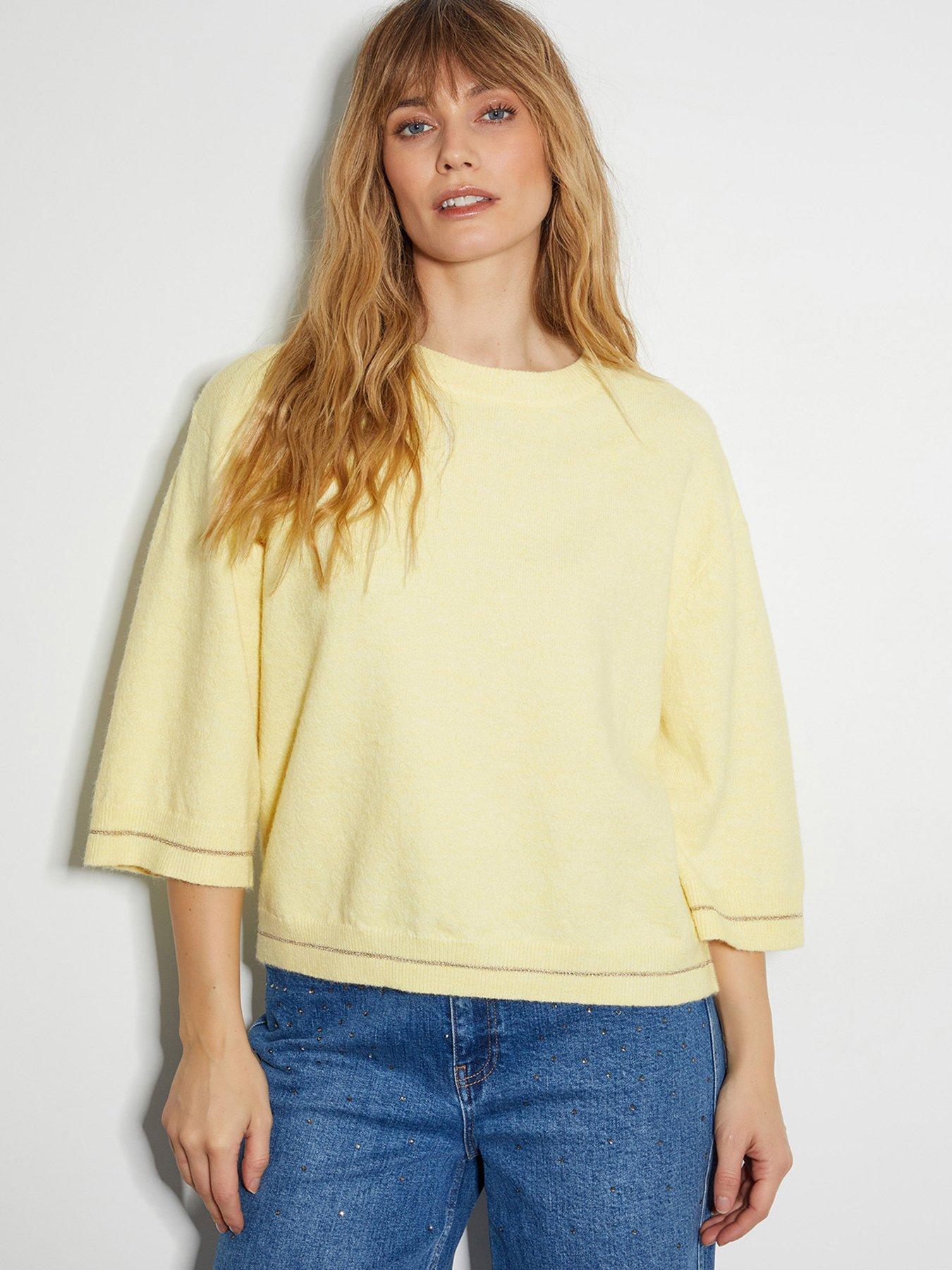 Monsoon Coleen Crew Jumper - Yellow | littlewoods.com