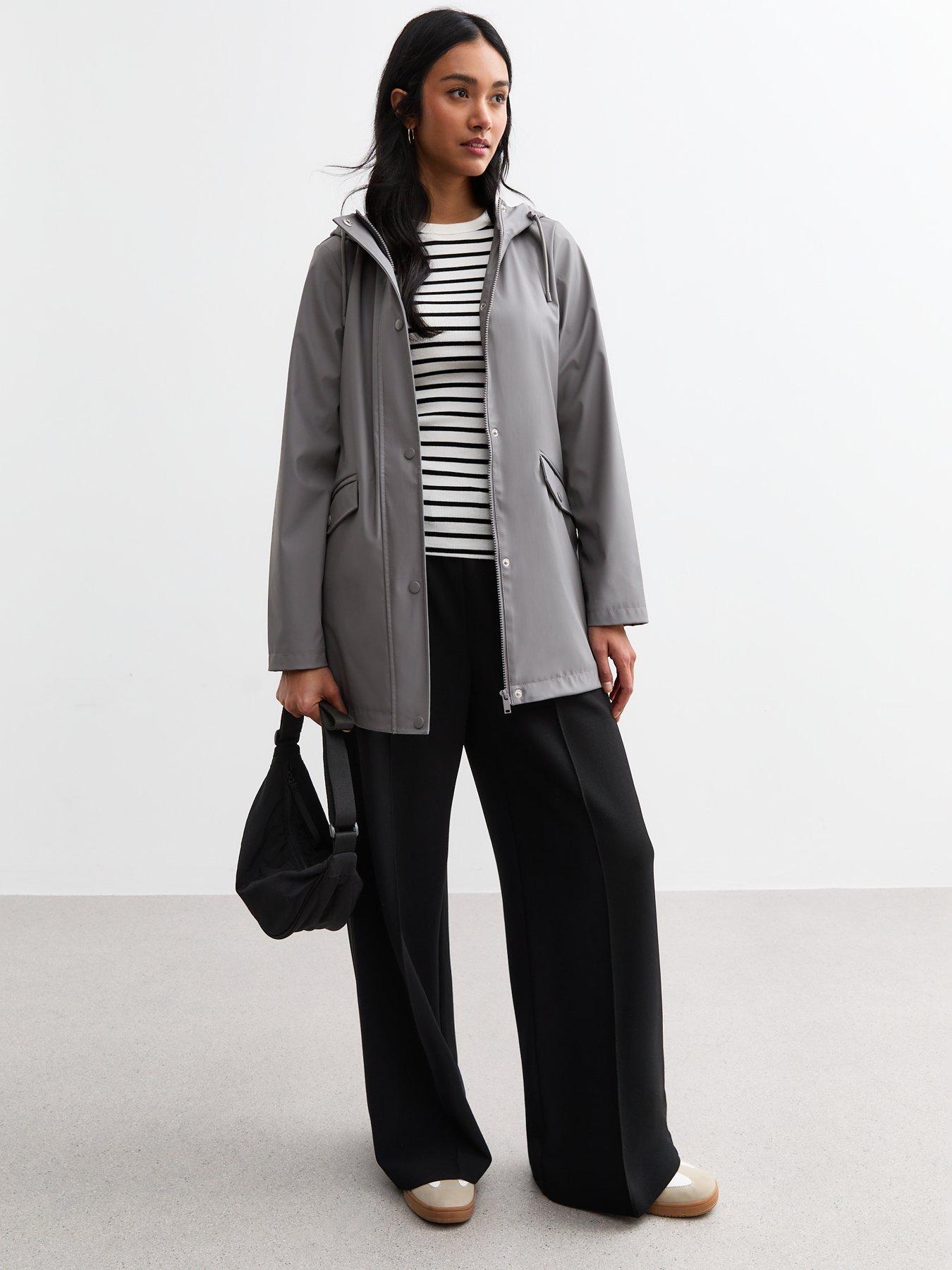New Look Grey Unlined Shower Resistant Rain Coat | Littlewoods