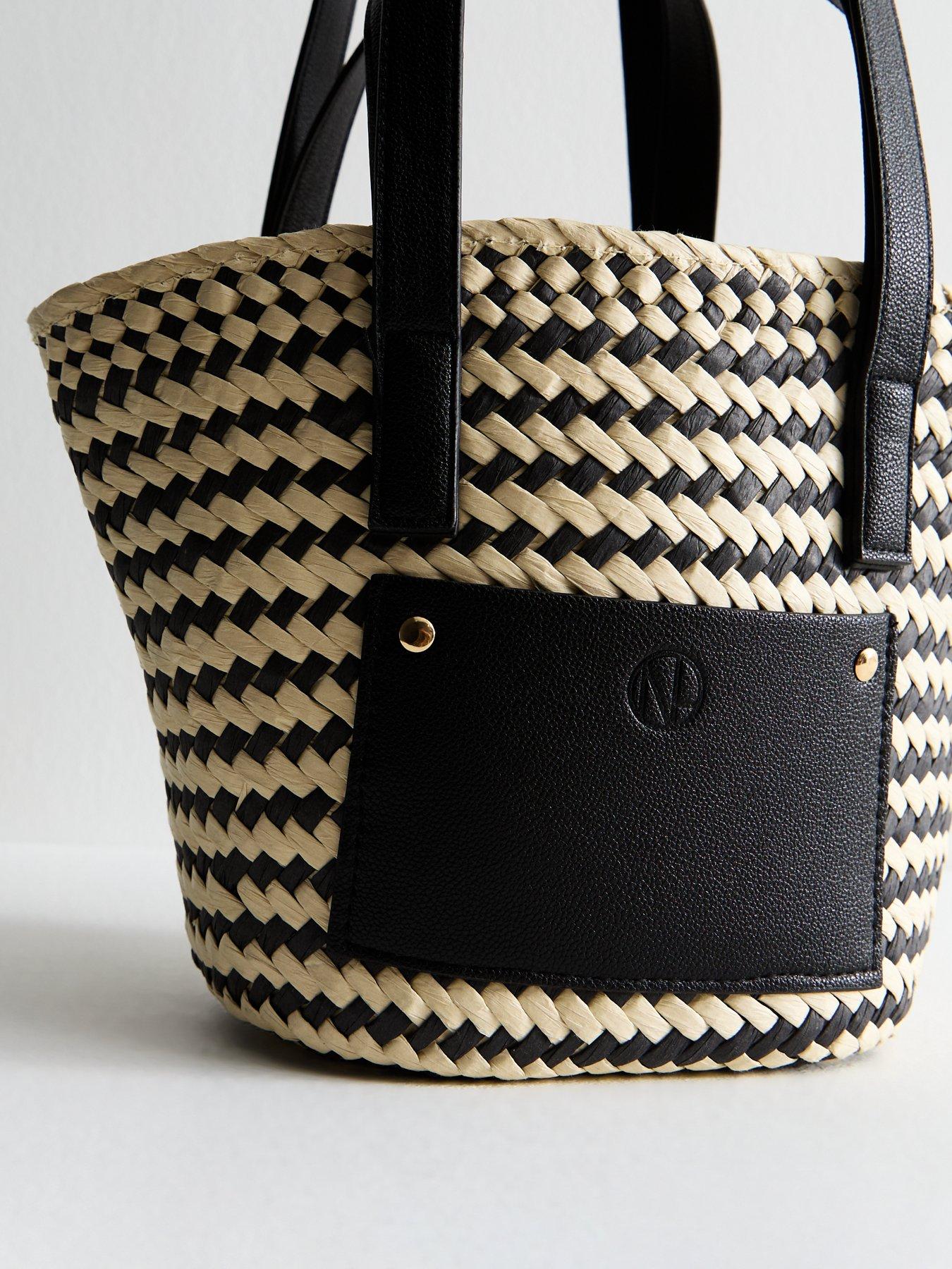 New Look Zambia Zig Zag Weave Basket - Black | Littlewoods