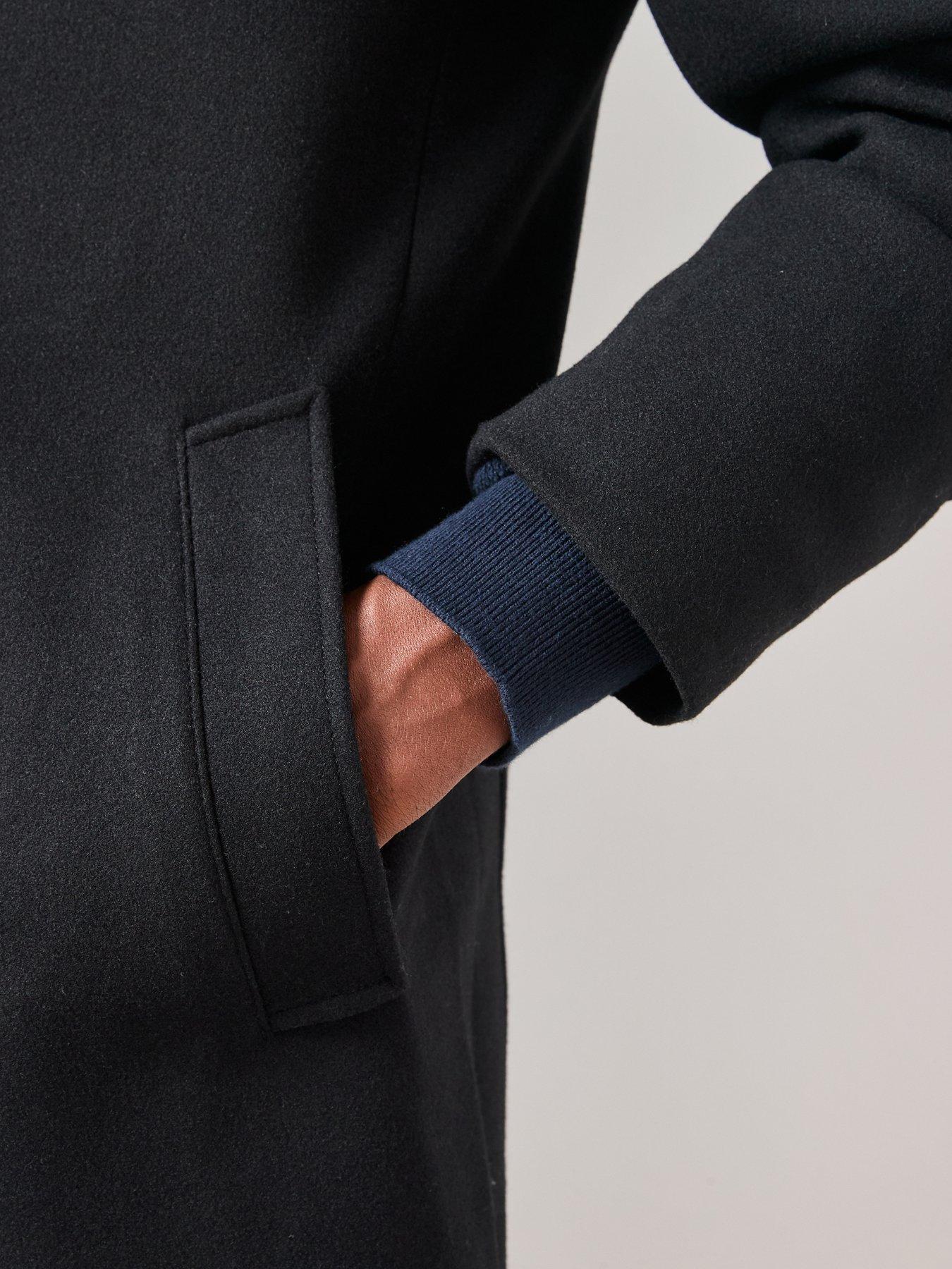 The Very Collection Notch Collar Overcoat - Black | Littlewoods