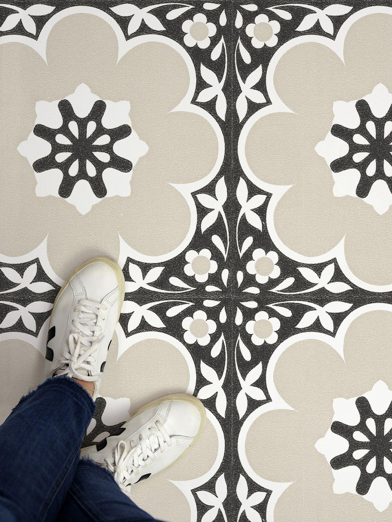 Floor Pops Pack of 10 Daphne Peel & Stick Floor Tiles | Littlewoods