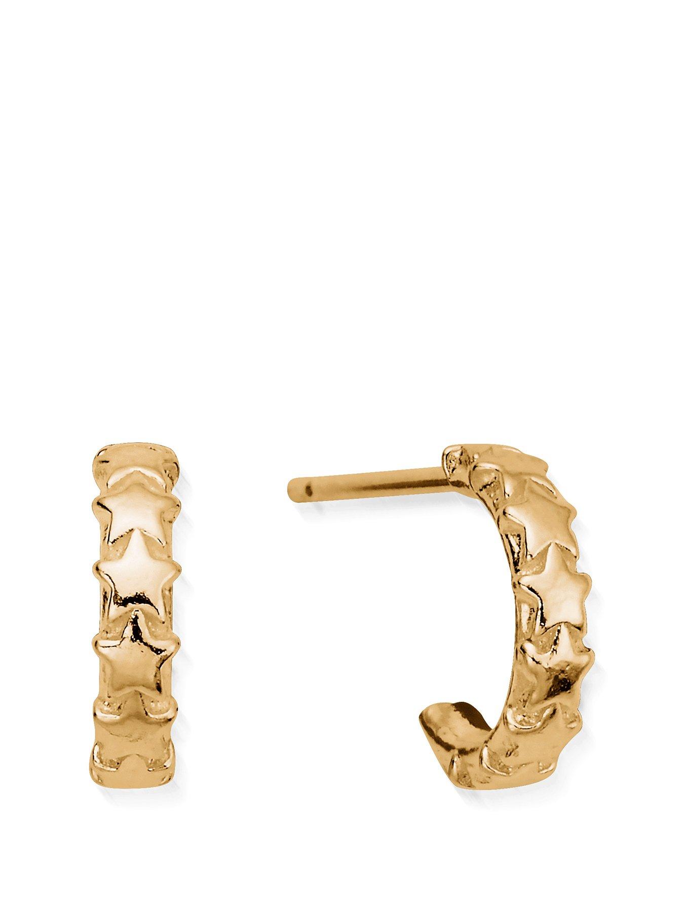 ChloBo Gold Tiny Multi Star Huggie Hoops | Littlewoods