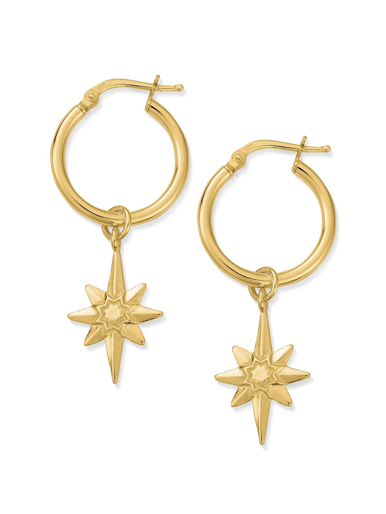 ChloBo Gold Lucky Star Hoops | Littlewoods