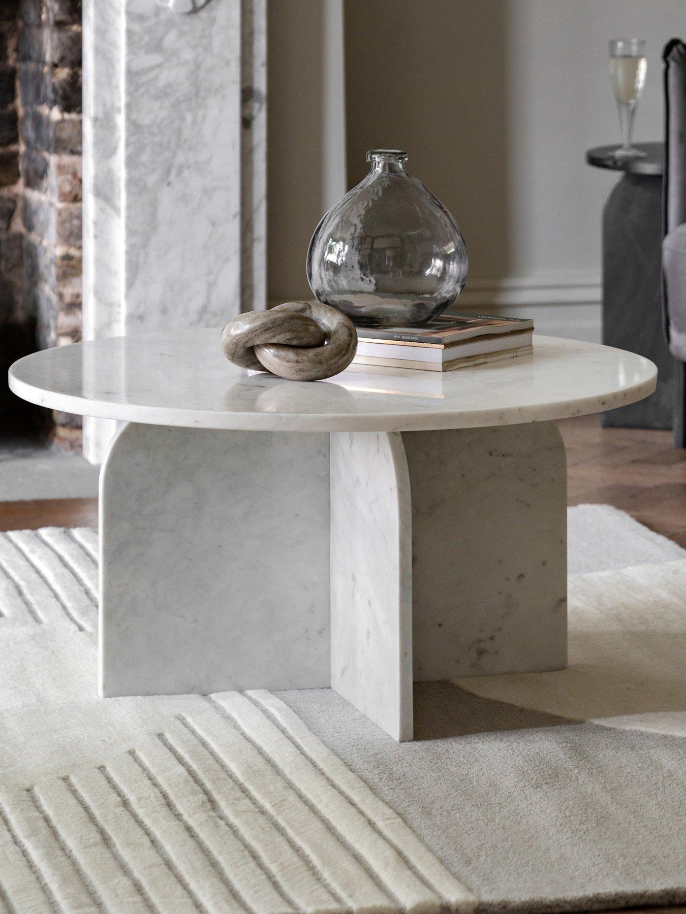 Gallery Amina Ready Assembled Marble Coffee Table - White | littlewoods.com