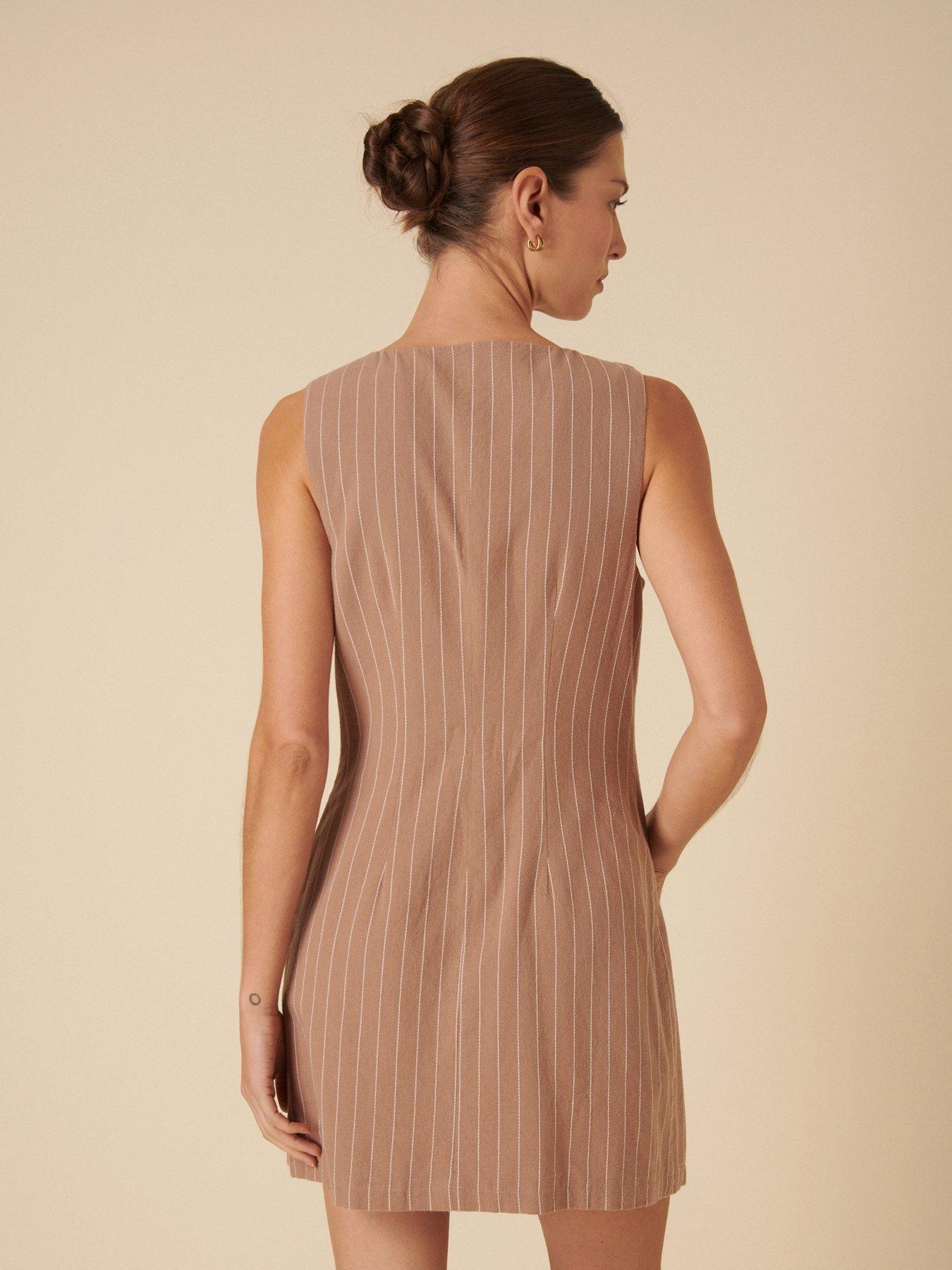 Nobodys Child Pinny Stripe Mini Dress - Natural Stone | Littlewoods