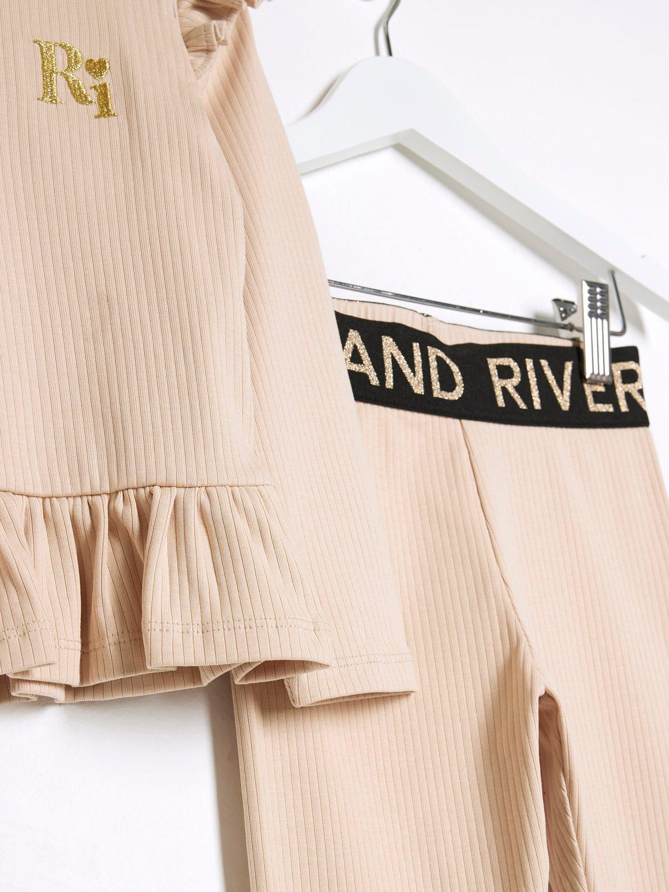 River Island Mini Mini Girl Ribbed Top Set - Beige | Littlewoods