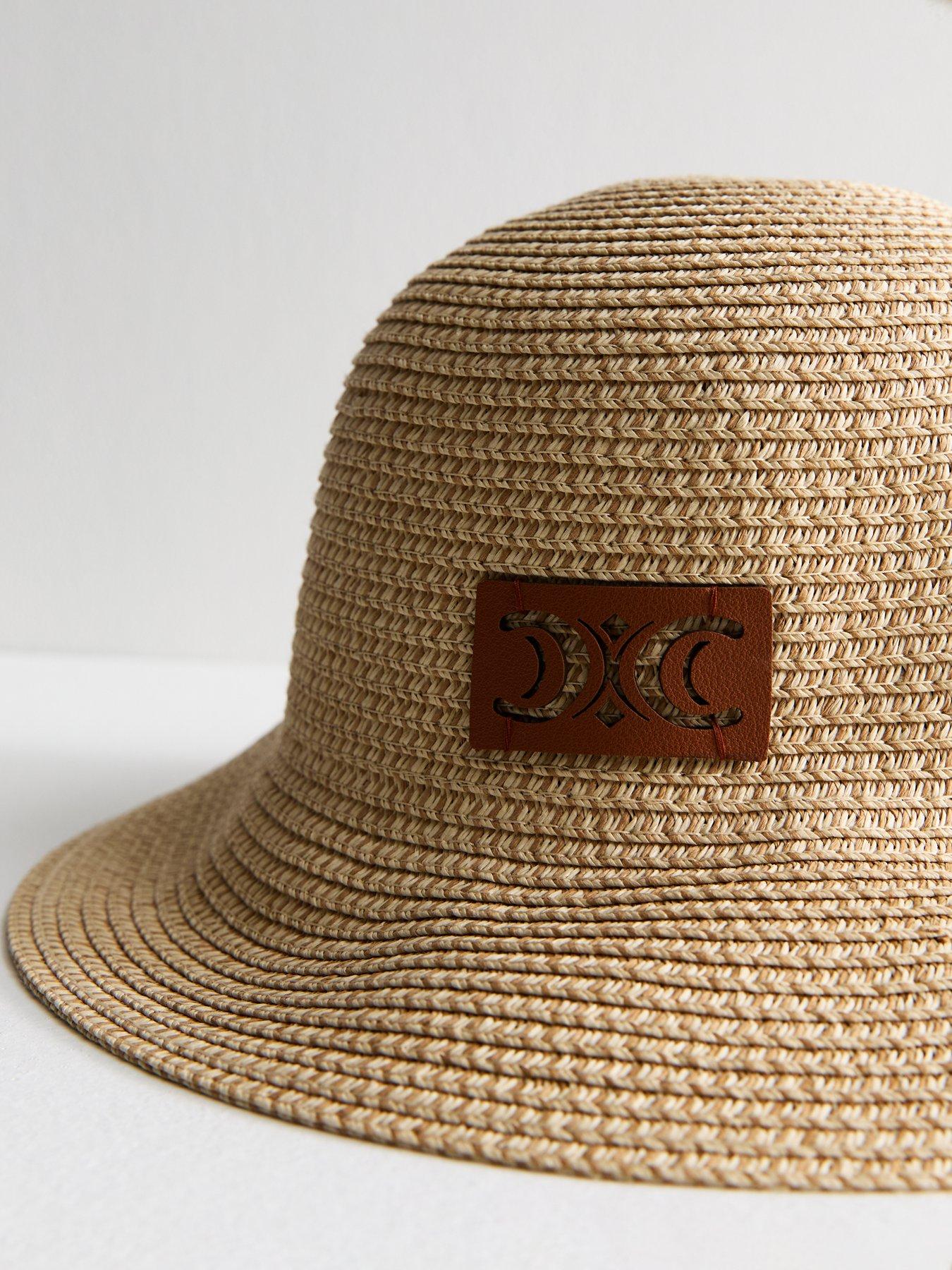 New Look Straw Bucket Hat Pu Patch - Brown | Littlewoods