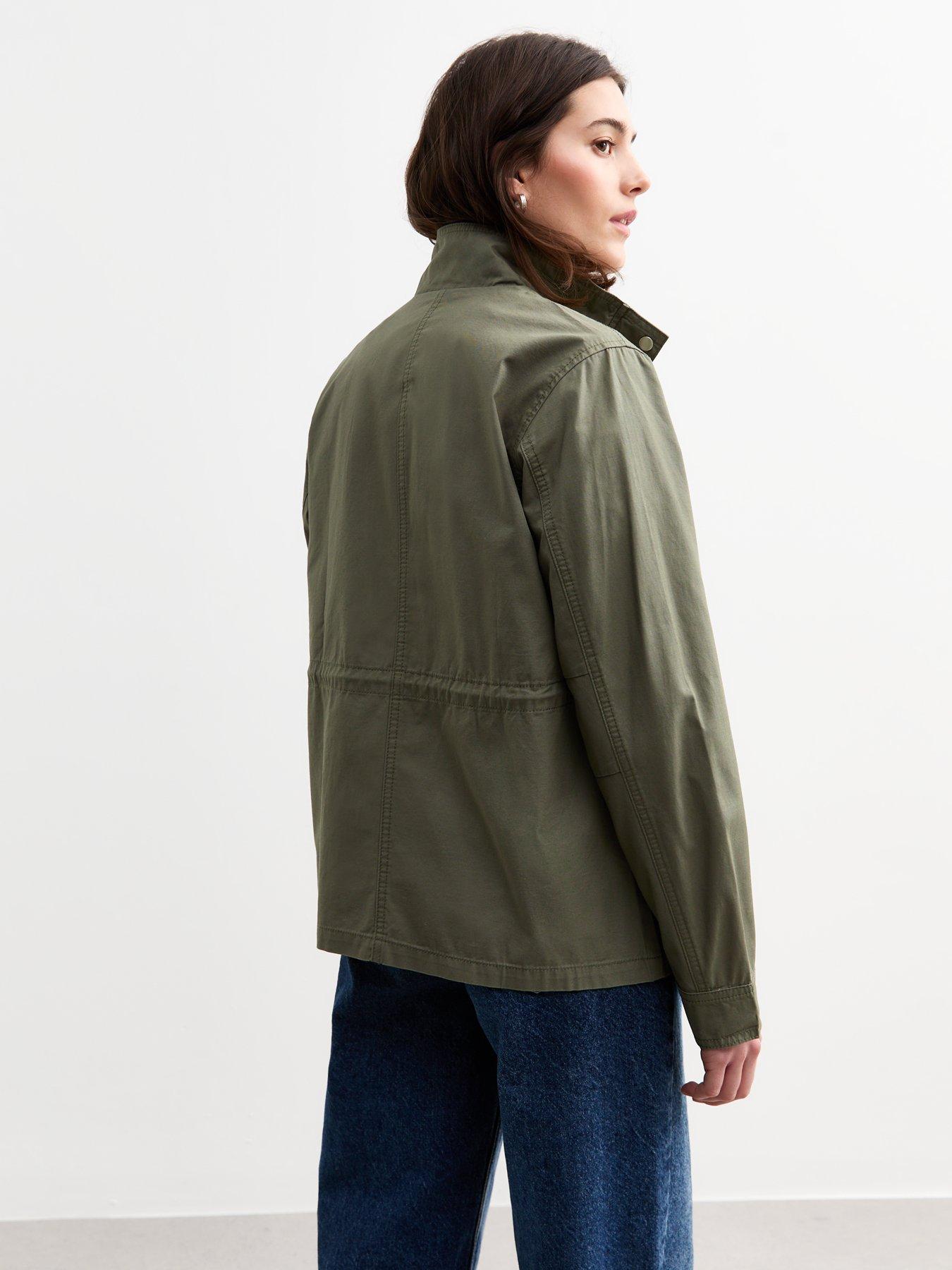 New Look Khaki Four Pocket Twill Shacket - Green | Littlewoods