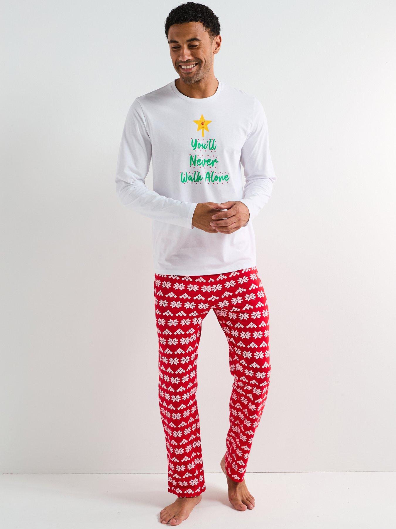Liverpool FC Mens Family Christmas LFC You'll Never Walk Alone PJ - Red ...