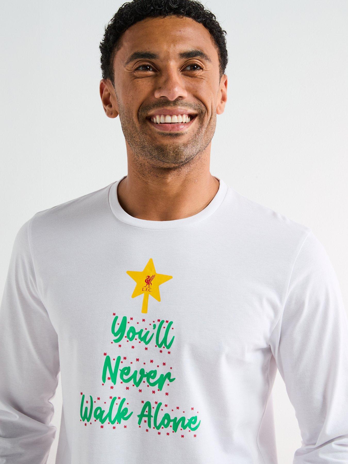 Liverpool FC Mens Family Christmas LFC You'll Never Walk Alone PJ - Red ...