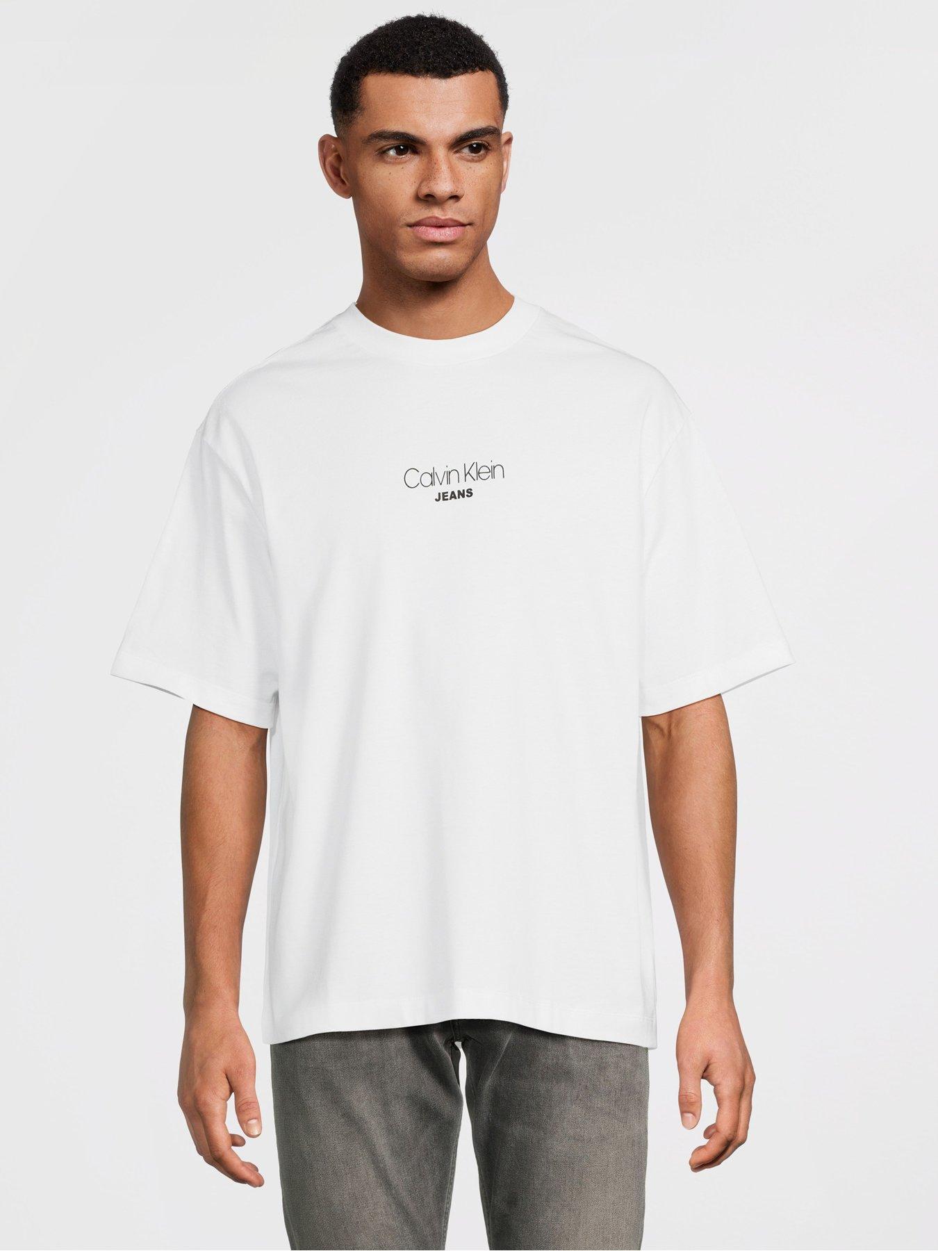 Calvin Klein Jeans Short Sleeve Relaxed Fit Graphic T-shirt - White ...