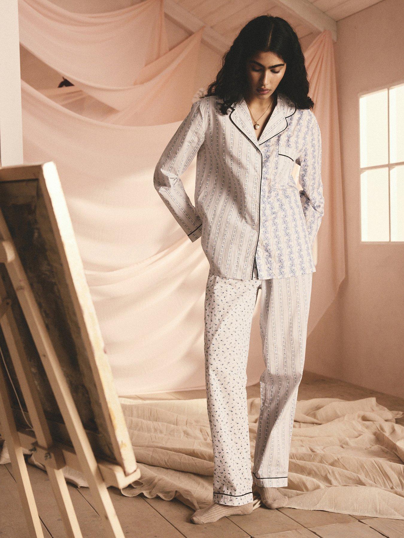 Cath Kidston Print Mix Button Up Pyjamas - Blue | Littlewoods