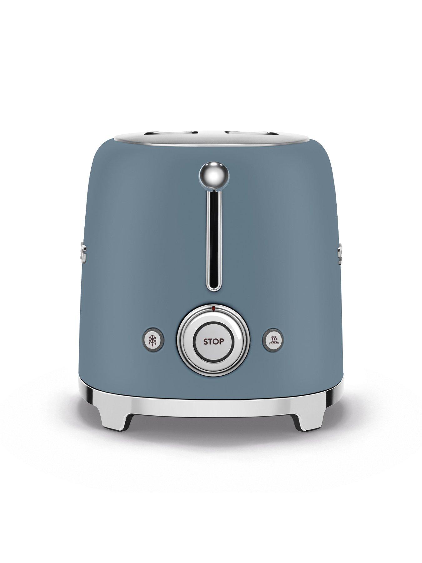 Smeg TSF01 Retro Style 2 Slice Toaster, 950W - Storm Blue | Littlewoods