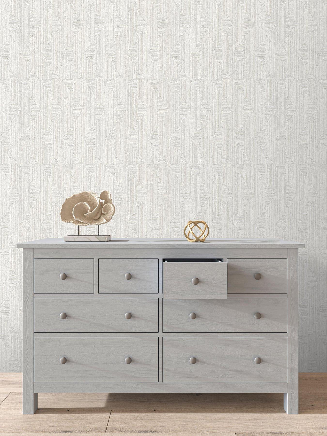Design ID Santa Fe Retro String Motif Wallpaper in Taupe | Littlewoods