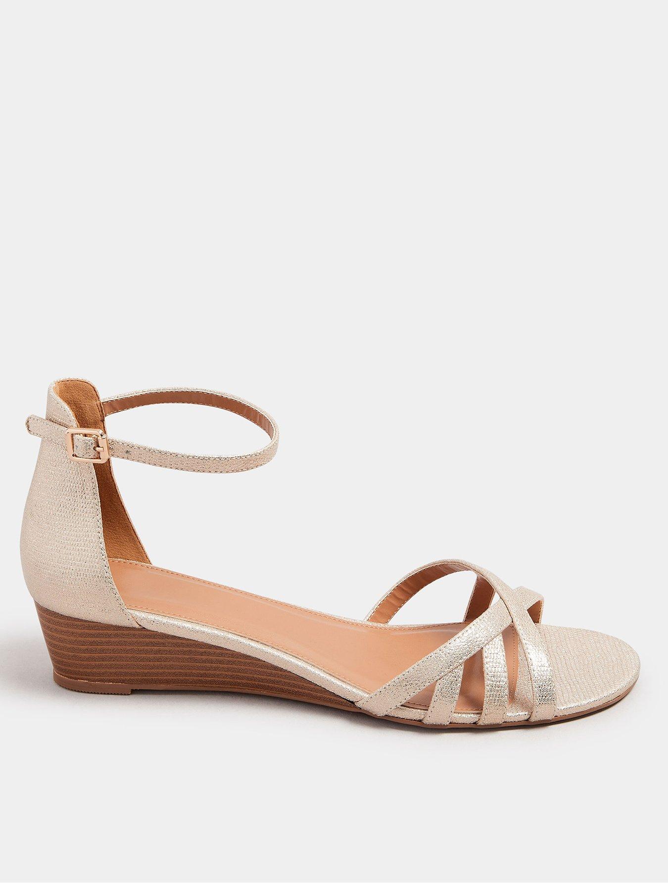 Long Tall Sally Mid Heel Strappy Wedges | Littlewoods