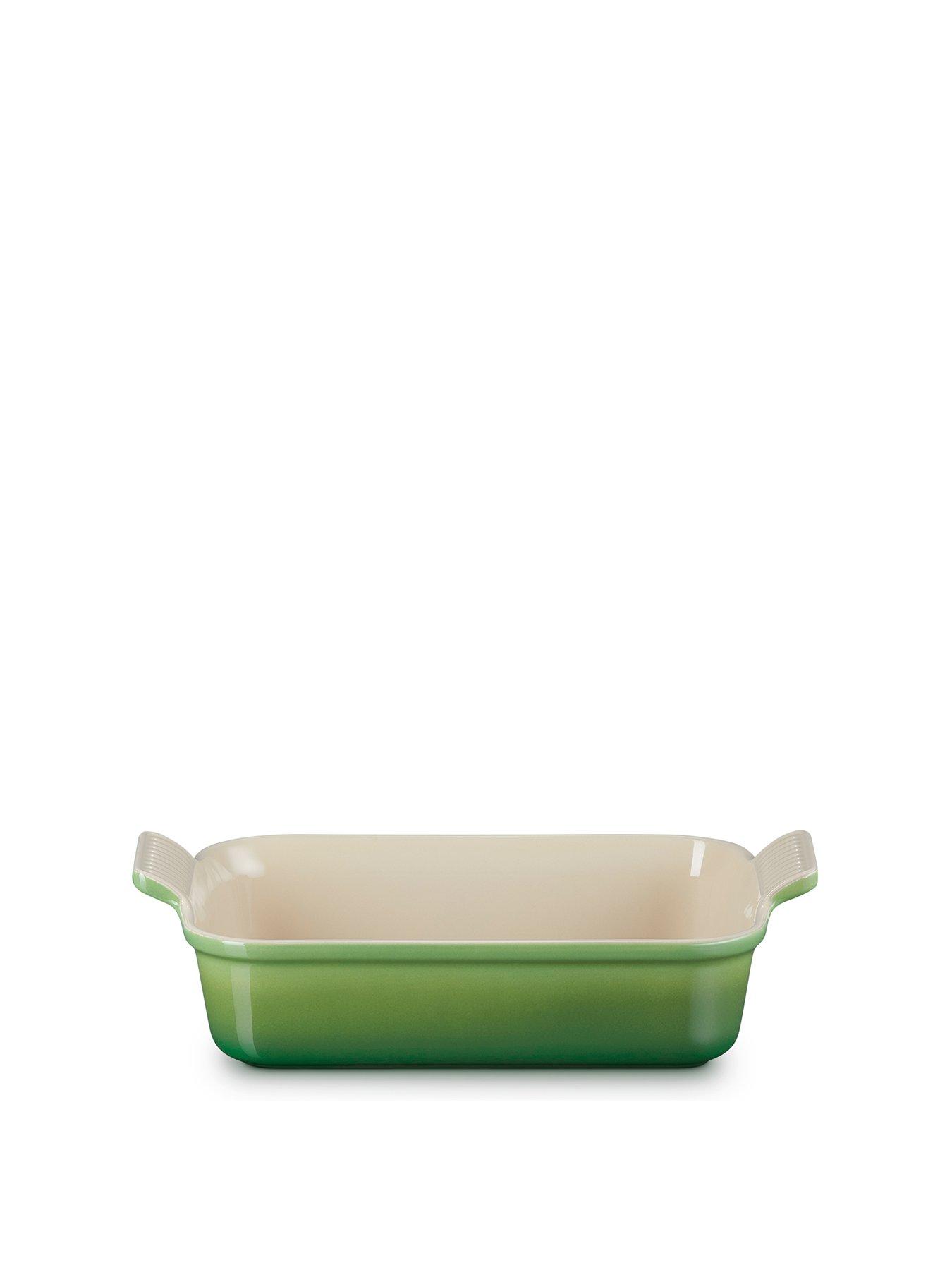 Le Creuset Heritage Stoneware 26 cm Deep Rectangular Dish in Green ...