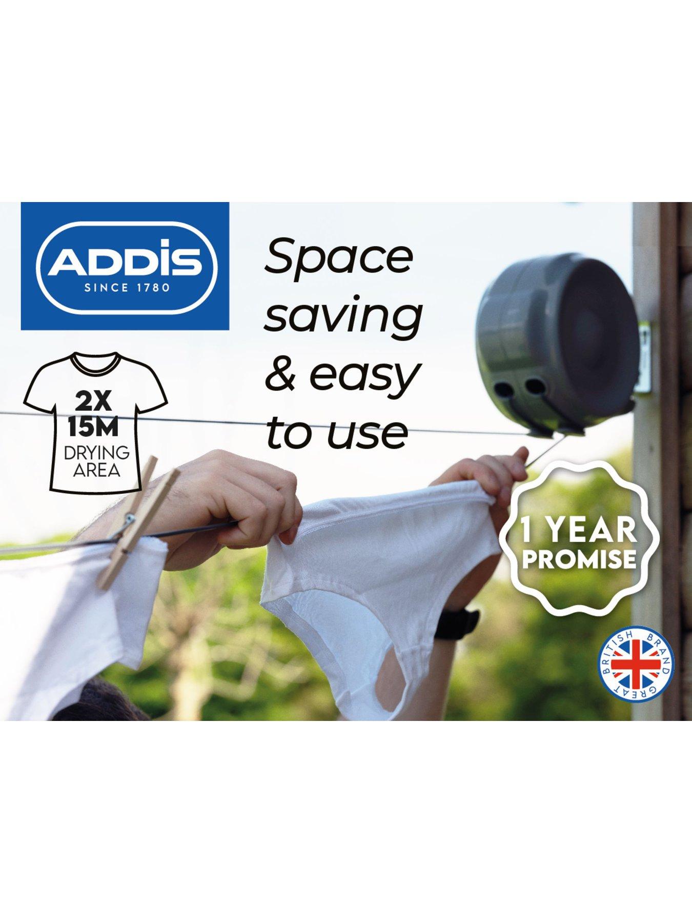 Addis Dual Line 30m Retractable Clothes Washing Line Wall Mounted ...