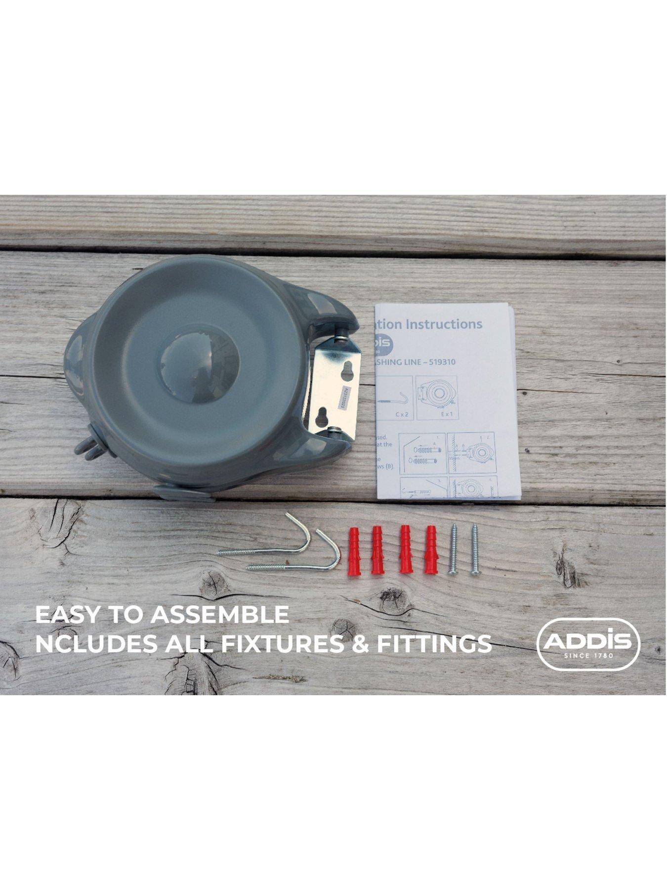 Addis Dual Line 30m Retractable Clothes Washing Line Wall Mounted ...