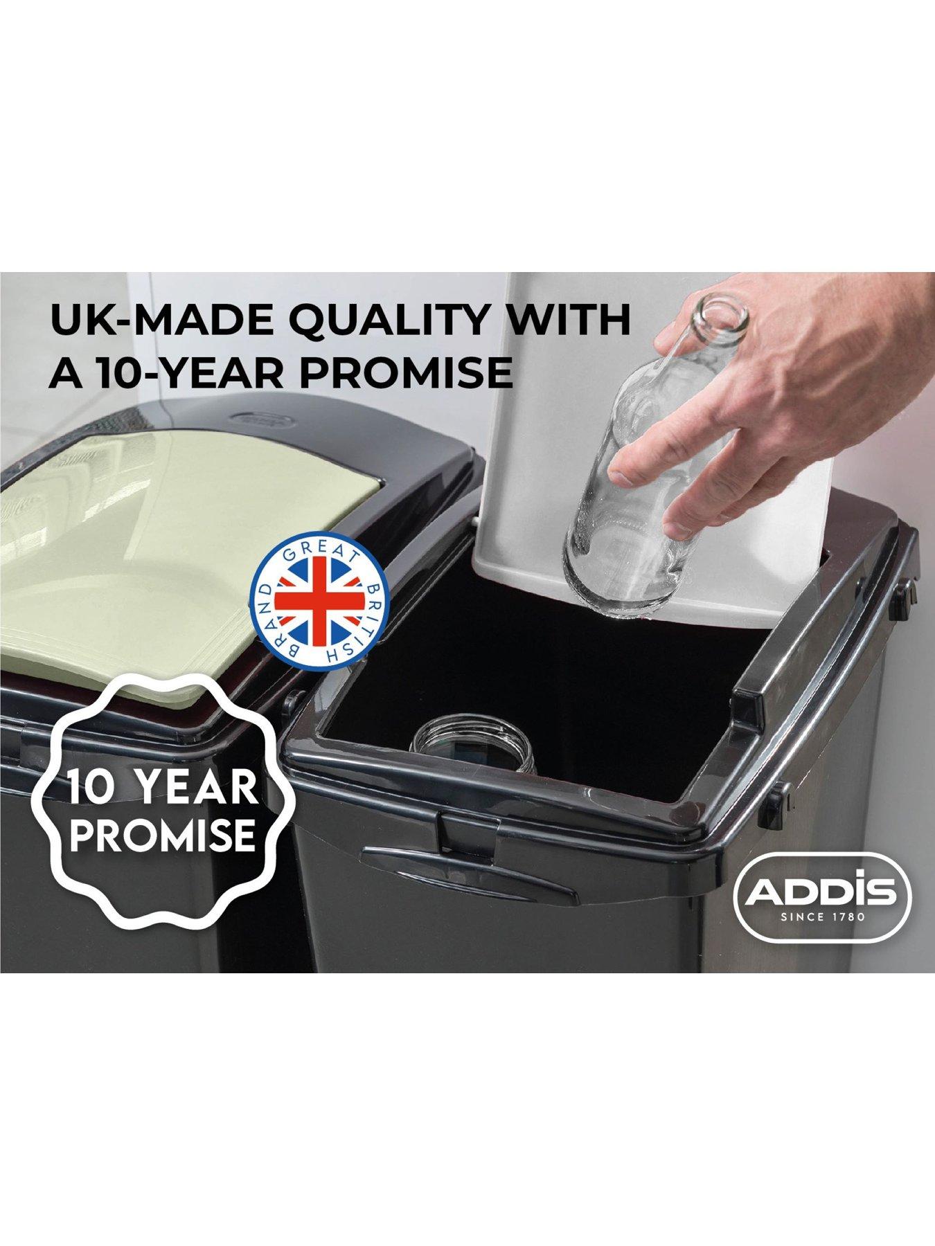 Addis Set of 3 40ltr Recycling Bins - Green | Littlewoods