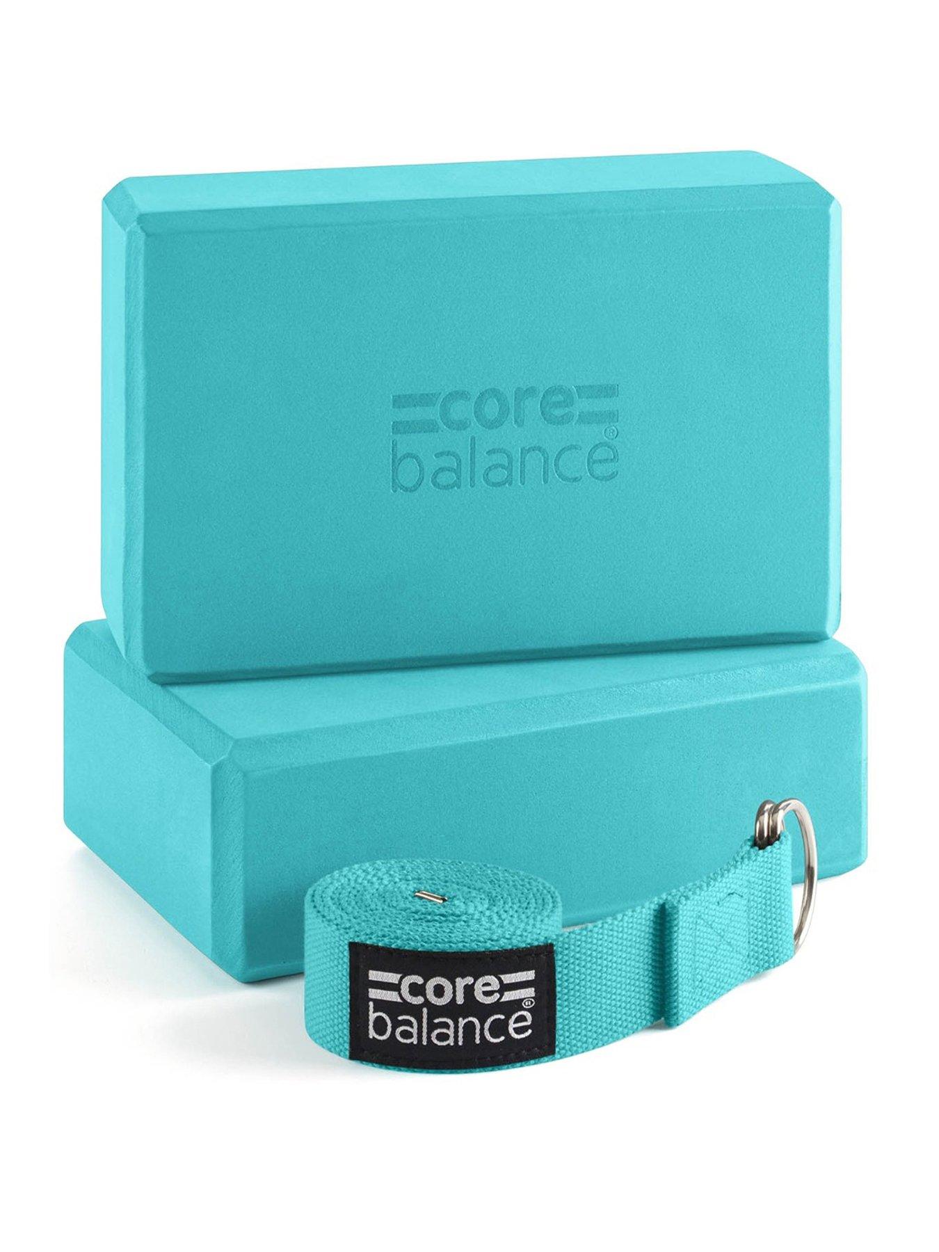 Core Balance Teal Foam Yoga Block Set (2 x Blocks & Strap) | Littlewoods
