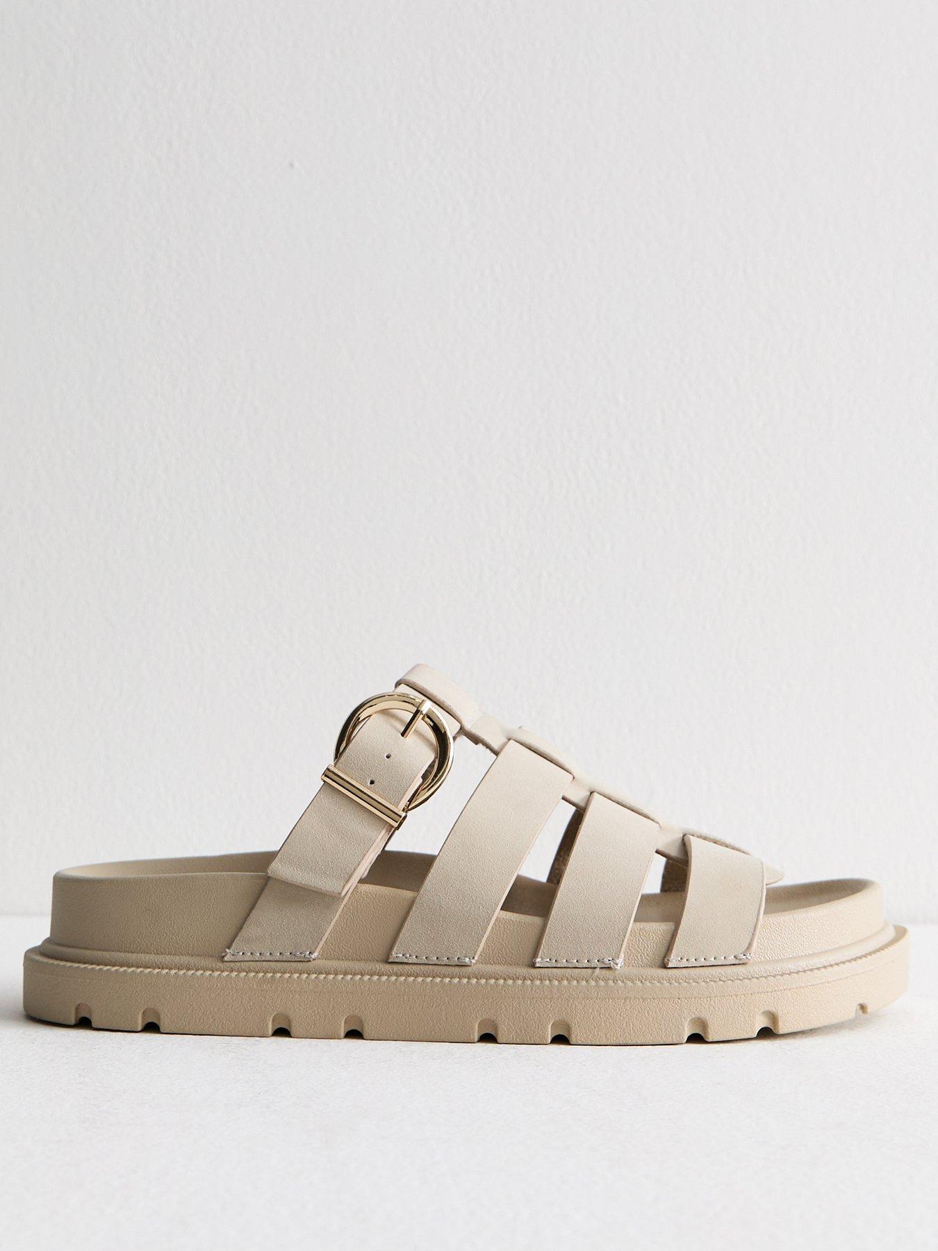 New Look Faux Suede Gladiator Mule Sandals - Off White | Littlewoods