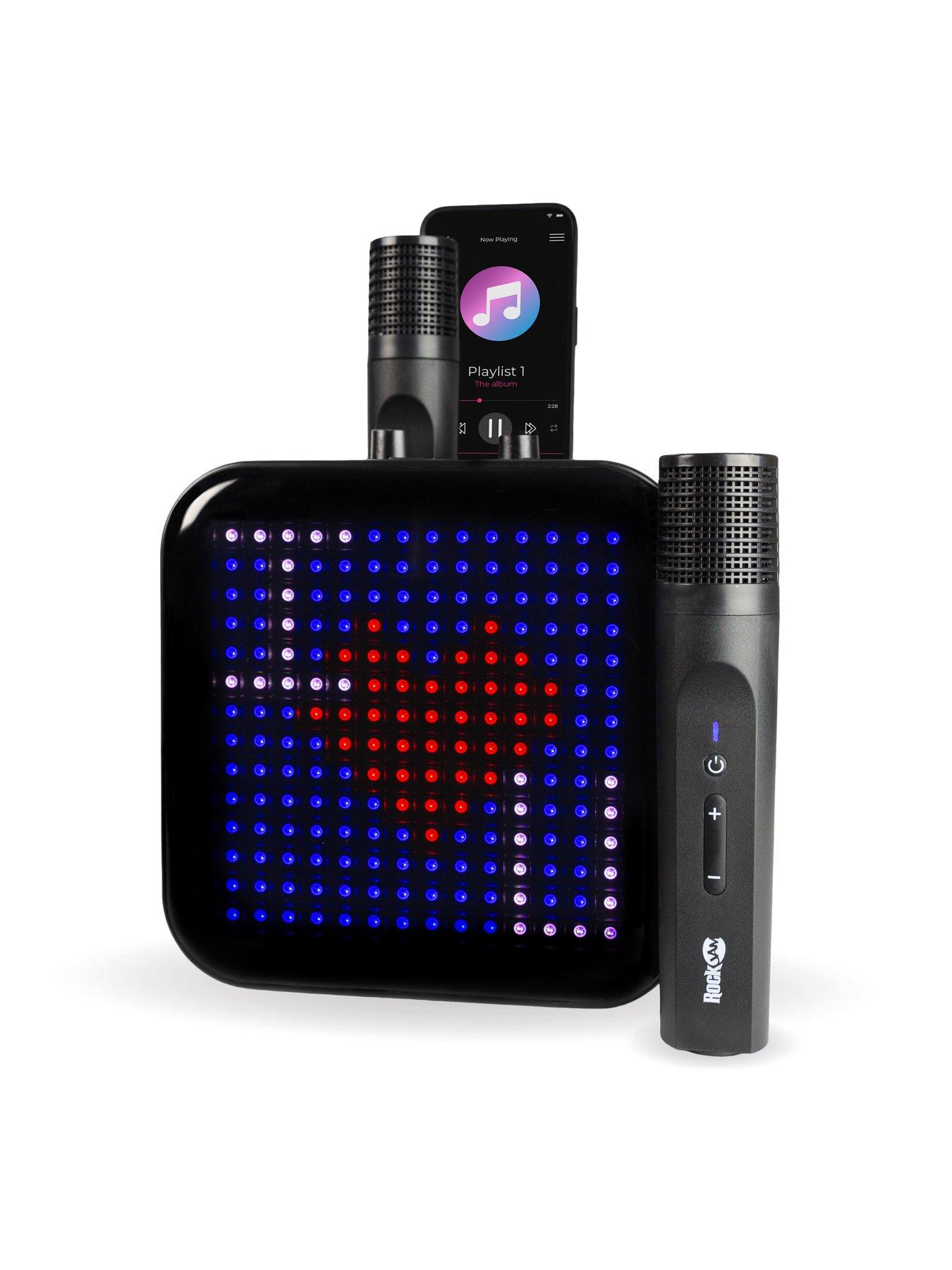 RockJam Rechargeable Bluetooth Pixel Karaoke Machine with 2 Wireless ...