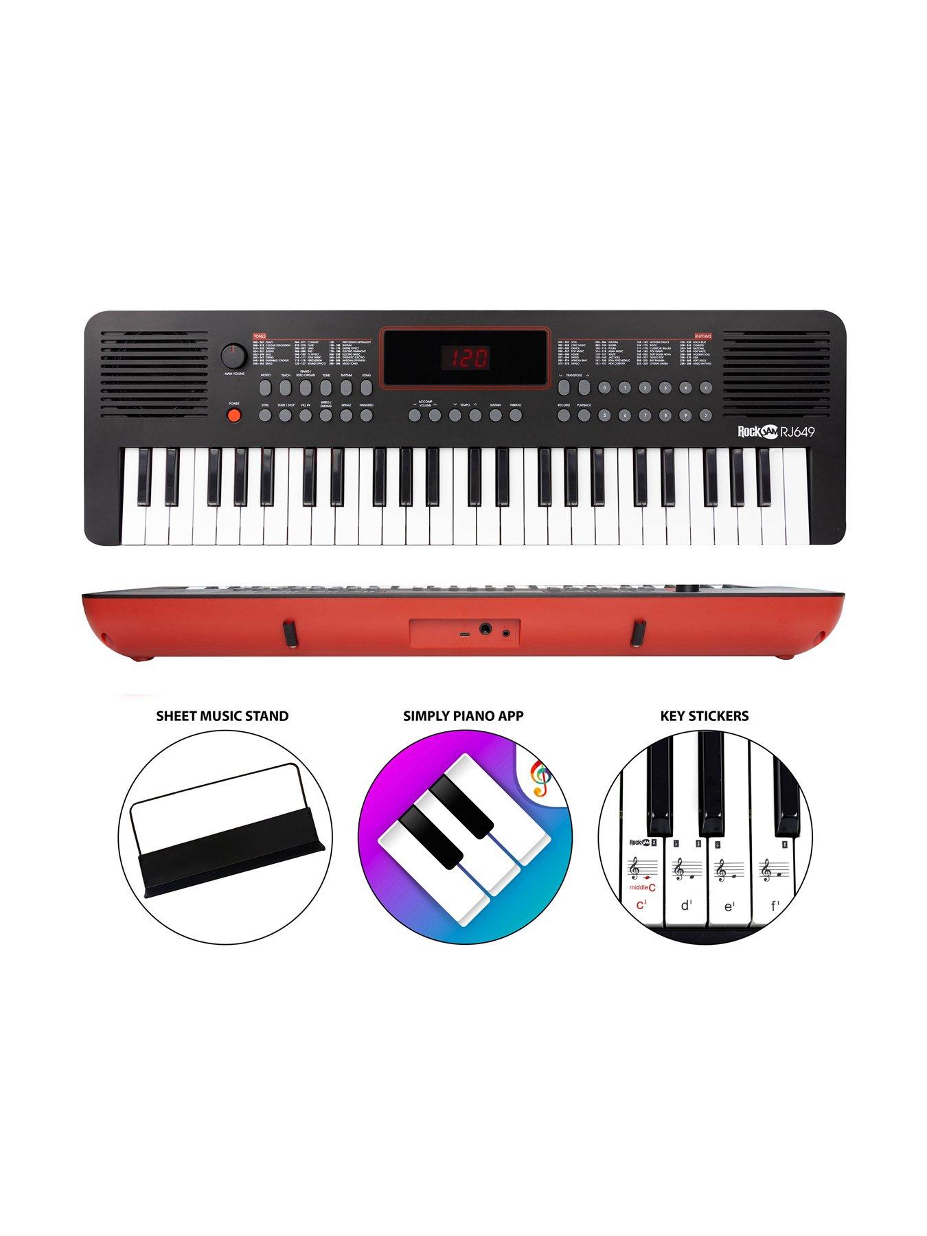 RockJam Rock 49-Key Starter Keyboard Piano with USB Midi & Lessons ...