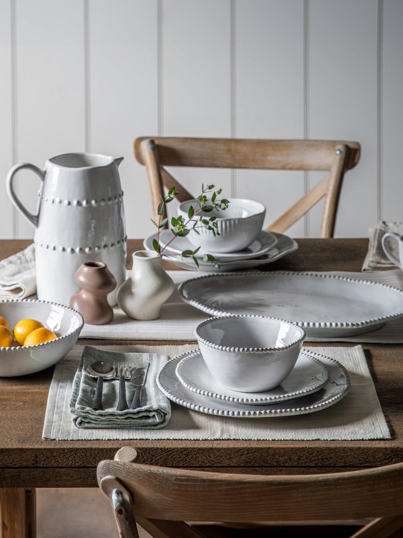 Gallery Organic Beaded Dinner Plate Set Of 4 | littlewoods.com